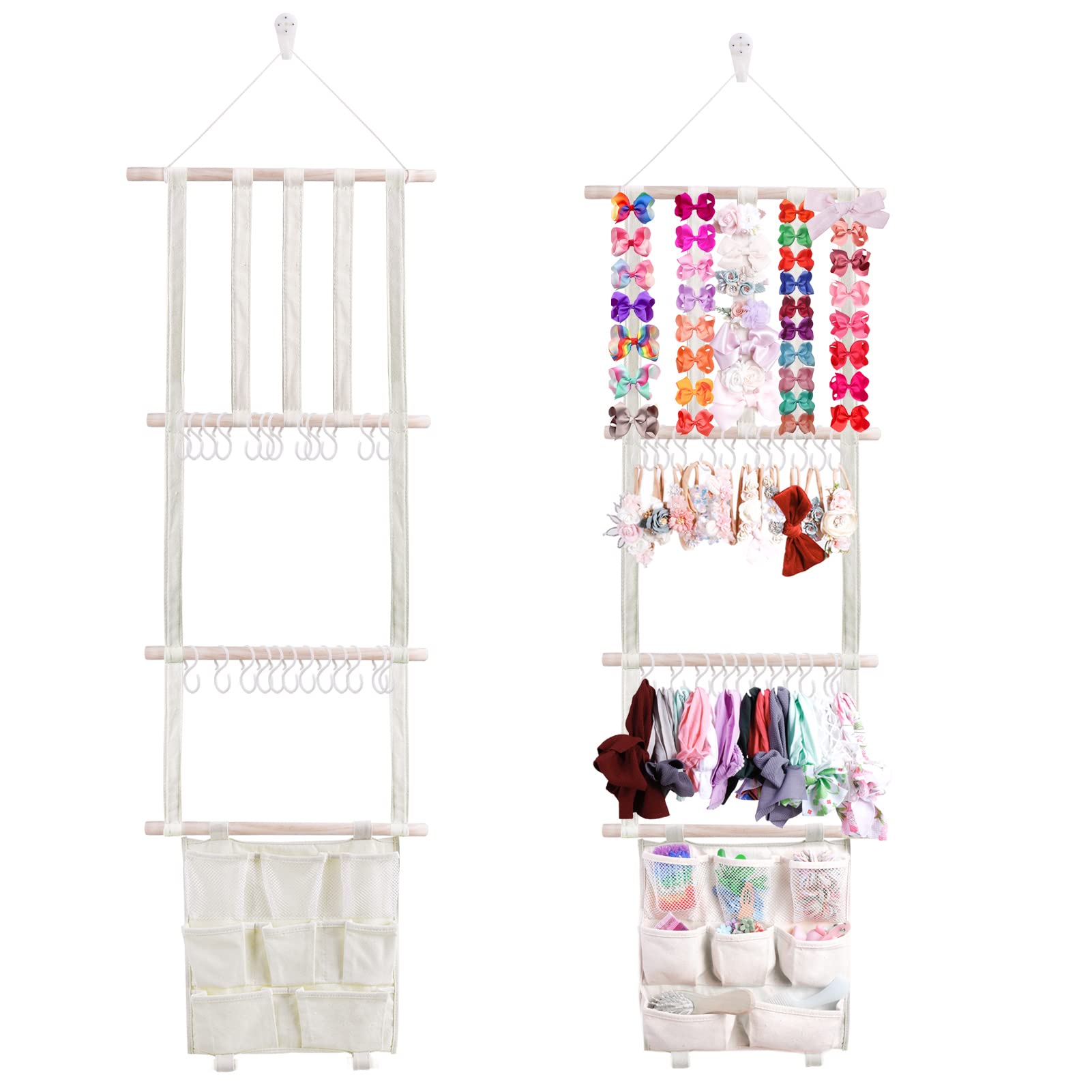 OOSAKU Headbands Holder for Girls Baby Hair Accessories Organizer Storage Wall Hanging Decor for Toddler Girls Room Wall Door Closet Hair Bows Organizer (fdzlq-1)
