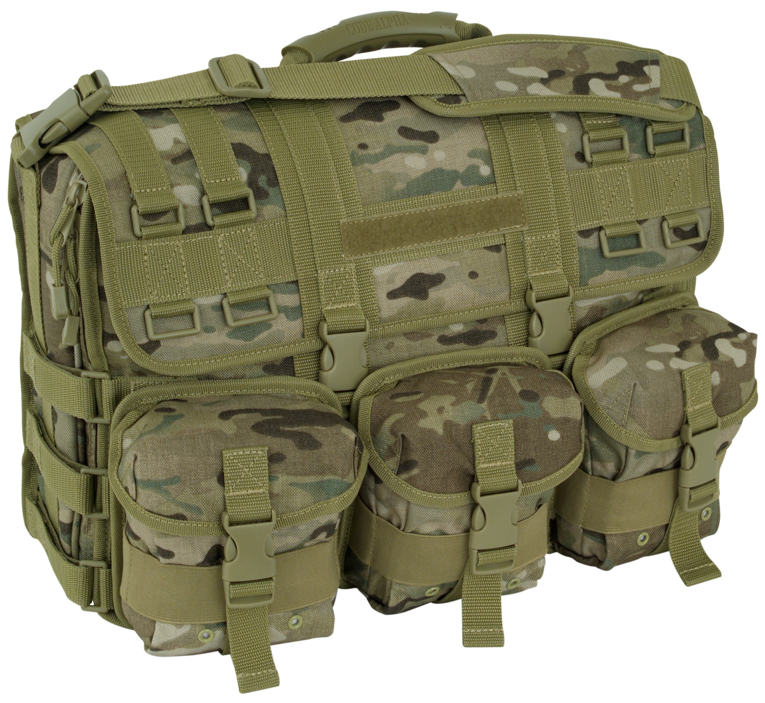 Mercury Tactical Gear Code Alpha Computer Messenger Bag with Molle Pouches, Basic, Black, One Size