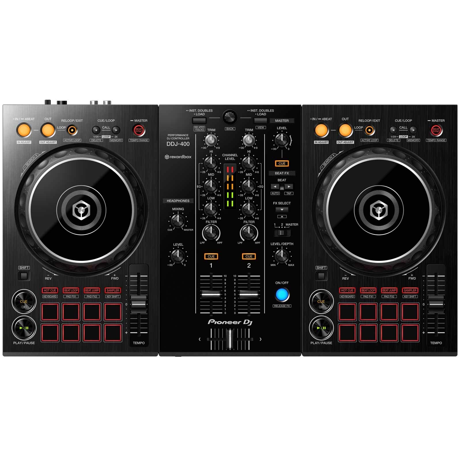 Pioneer DDJ-400 Rekordbox DJ Controller+Monitors + Headphones DJ Starter Package