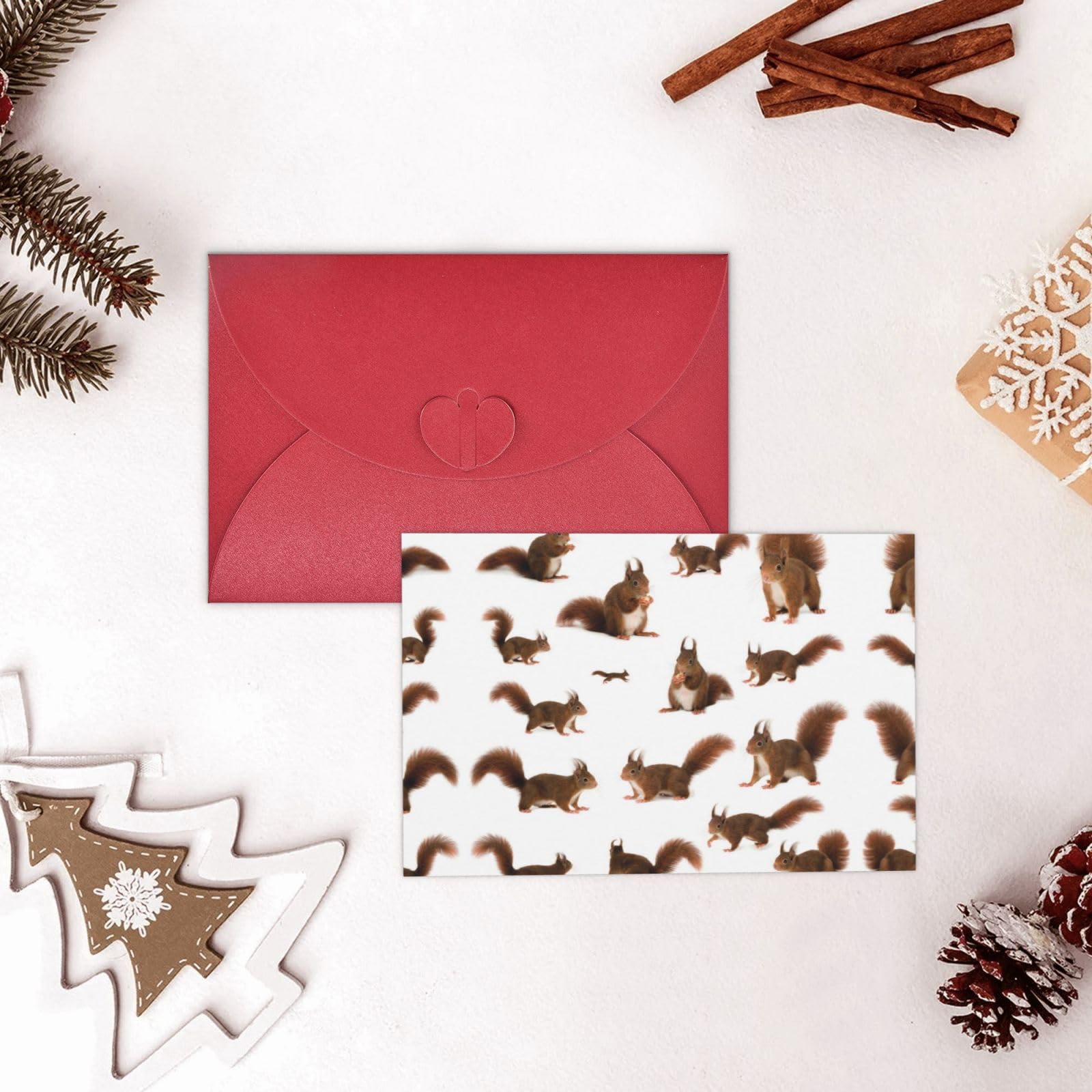 MQGMZ Cute Squirrels Print Holiday Greeting Cards Blank Note Cards With Envelopes For All Occasions Birthdays