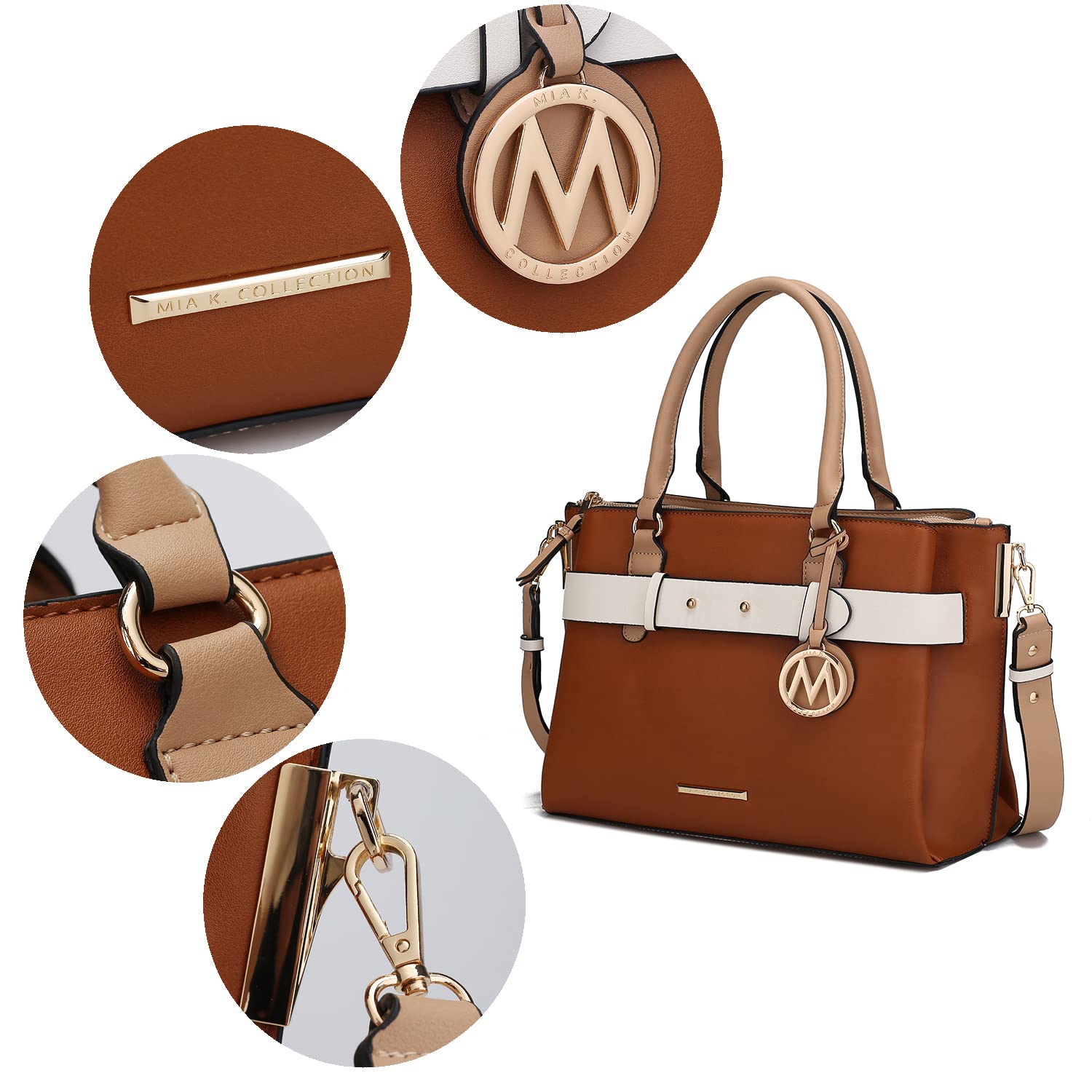 MKF Collection Millie Satchel Crossbody Shoulder Strap Bag by Mia K. Purple