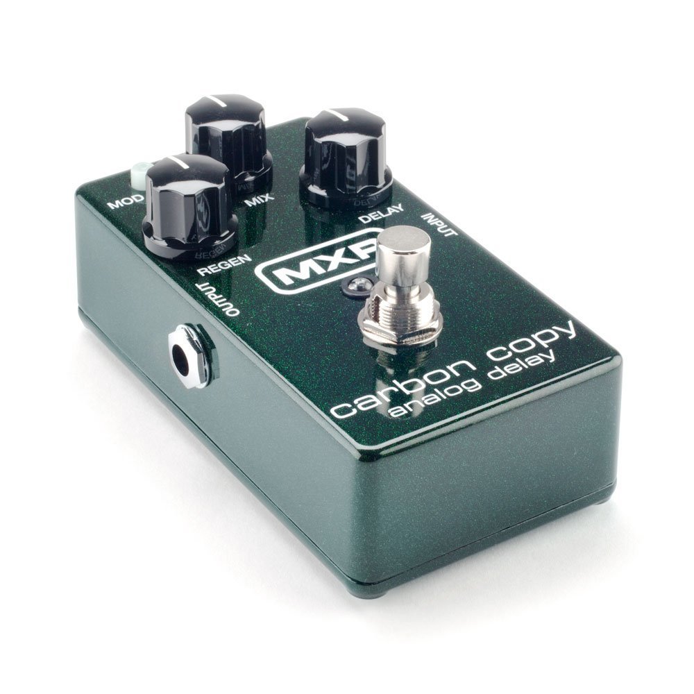 MXR M169 Carbon Copy Analog Delay Pedal BUNDLE with AC/DC Adapter Power Supply for 9 Volt DC 1000mA, 2 Metal-Ended Guitar Patch Cables AND 6 Dunlop Guitar Picks