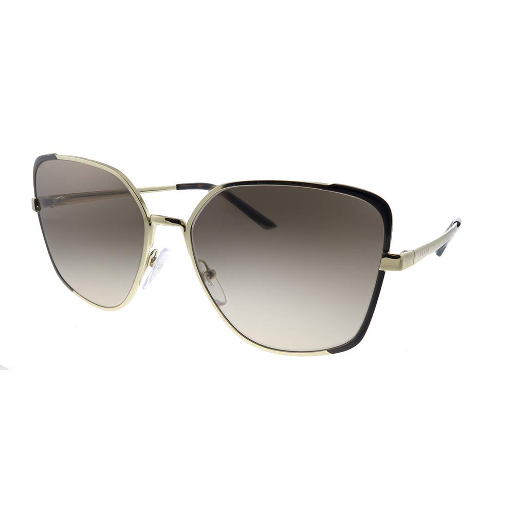 Prada PR 60XS KOF3D0 Pale Gold Metal Butterfly Sunglasses Brown Gradient Lens