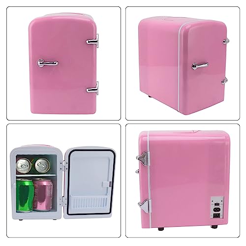 Mothinessto DC12V Cosmetic Makeup Mini Fridge AC100-240V 4L Quiet Skin Care Cooling Heating Office Refrigerator (US Plug)