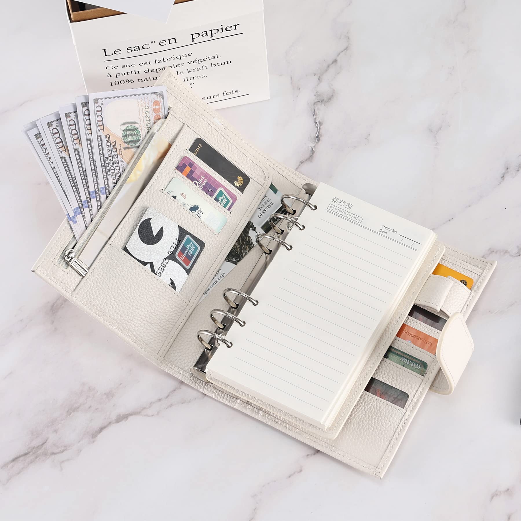 Personal Rings Planner Full Grain Leather Binder Organizer with 30 MM Rings Notebook Diary Journal
