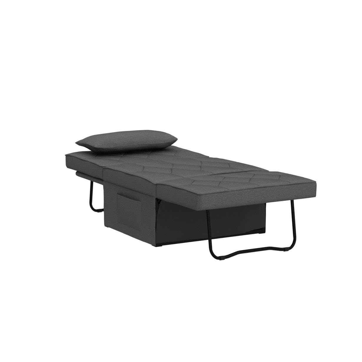 Mdeam Upgraded Sleeper Chair Bed Sofa Bed 4 in 1 Multi-Function Folding Ottoman Bed with Adjustable Backrest for Small Apartment/Living Room,No Installation(Dark Gray)