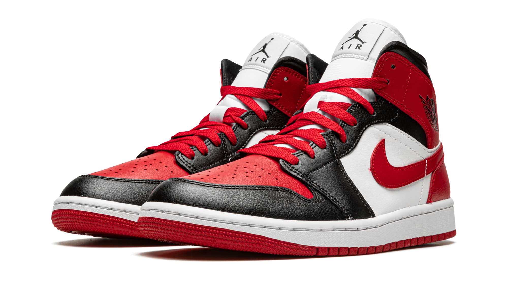 Nike Jordan Womens Air Jordan 1 Mid BQ6472 079 Bred Toe - Size 7.5W, Black/Red