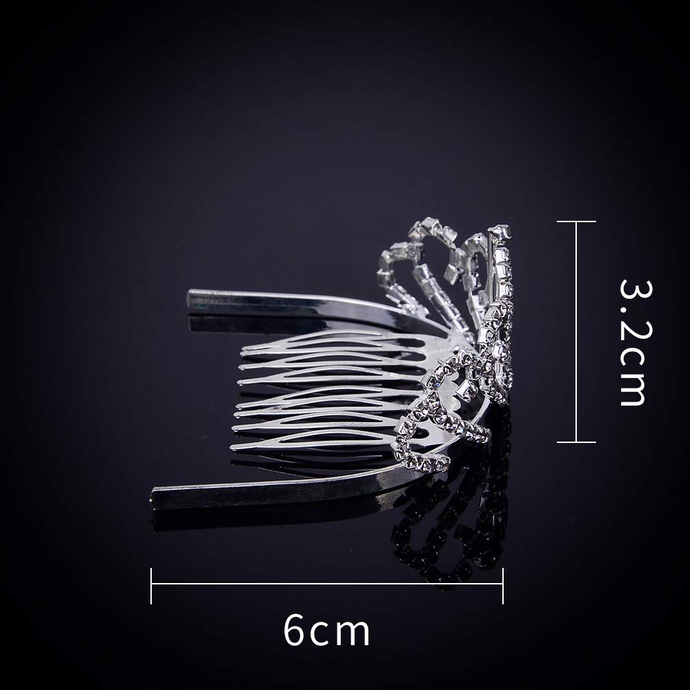 Mini 2.56 inchs Rhinestone Tiara Comb Crown for Girls Wedding Bride Prom Birthday Pegeant Prinecess Party