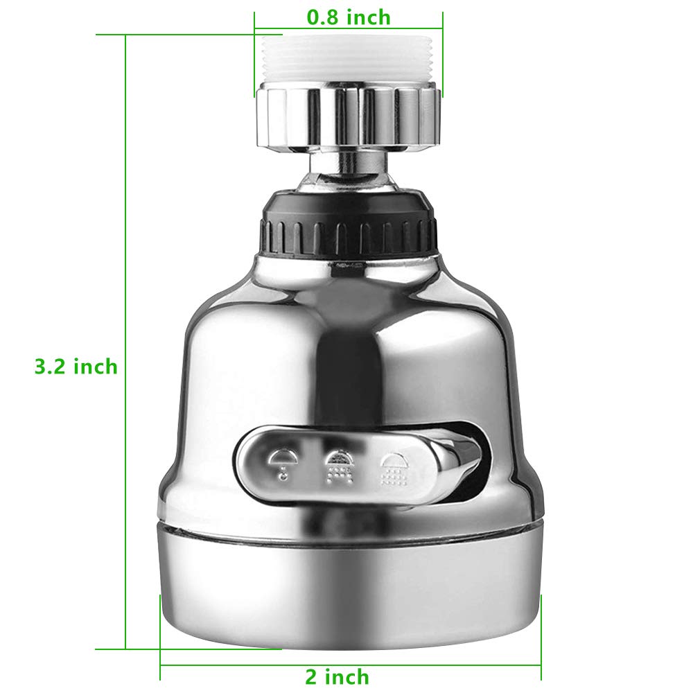 Moveable Kitchen Faucet, 360° Rotatable Faucet Sprayer Top Head,Head Water Filter,3 Modes Adjustable Home Anti-Splash Tap Aerator Faucet and Water Saving Tap Booster Shower for Kitchen/Bathroom