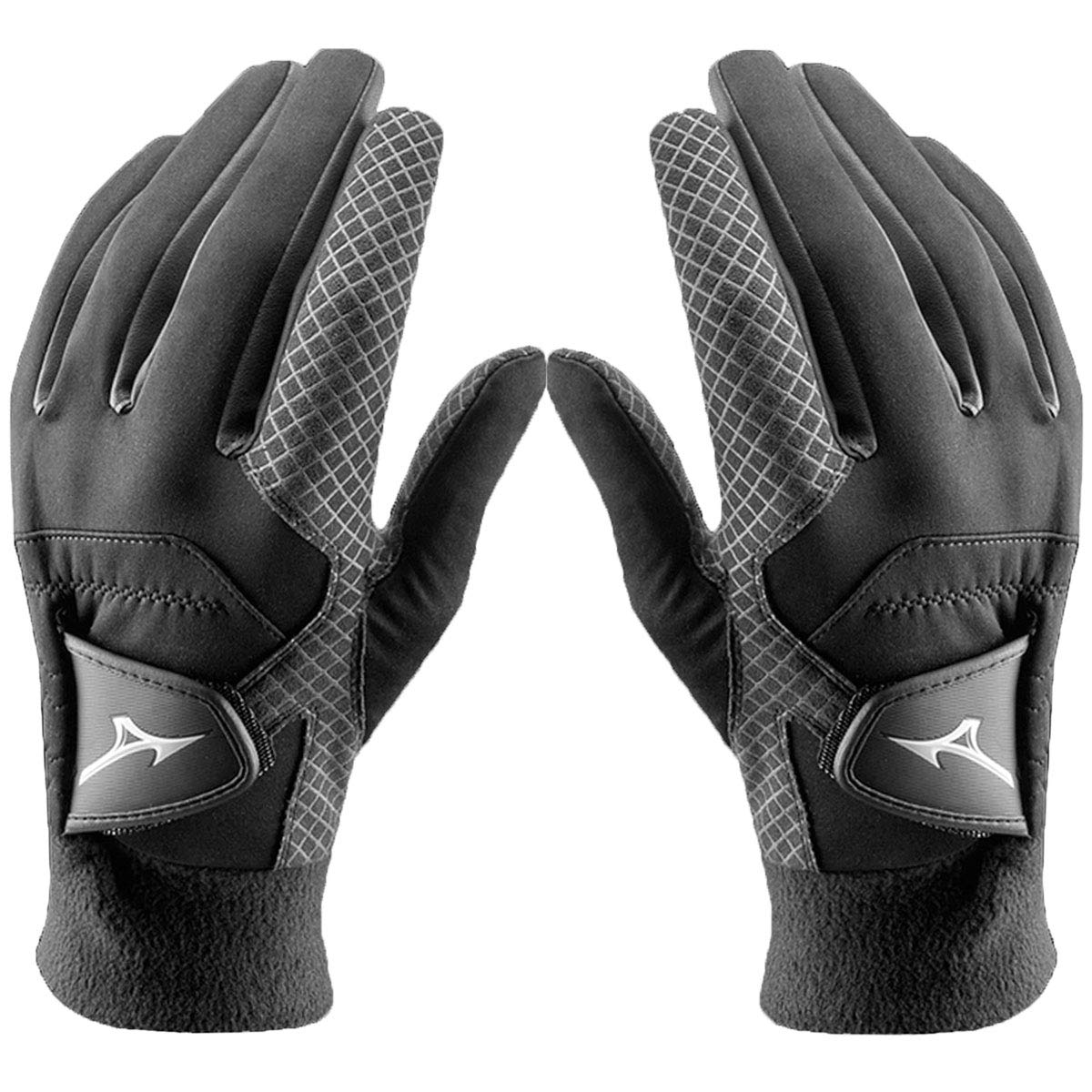 Mizuno Pair of 2018 ThermaGrip Ladies Thermal Playing Golf Gloves Black Medium/Large
