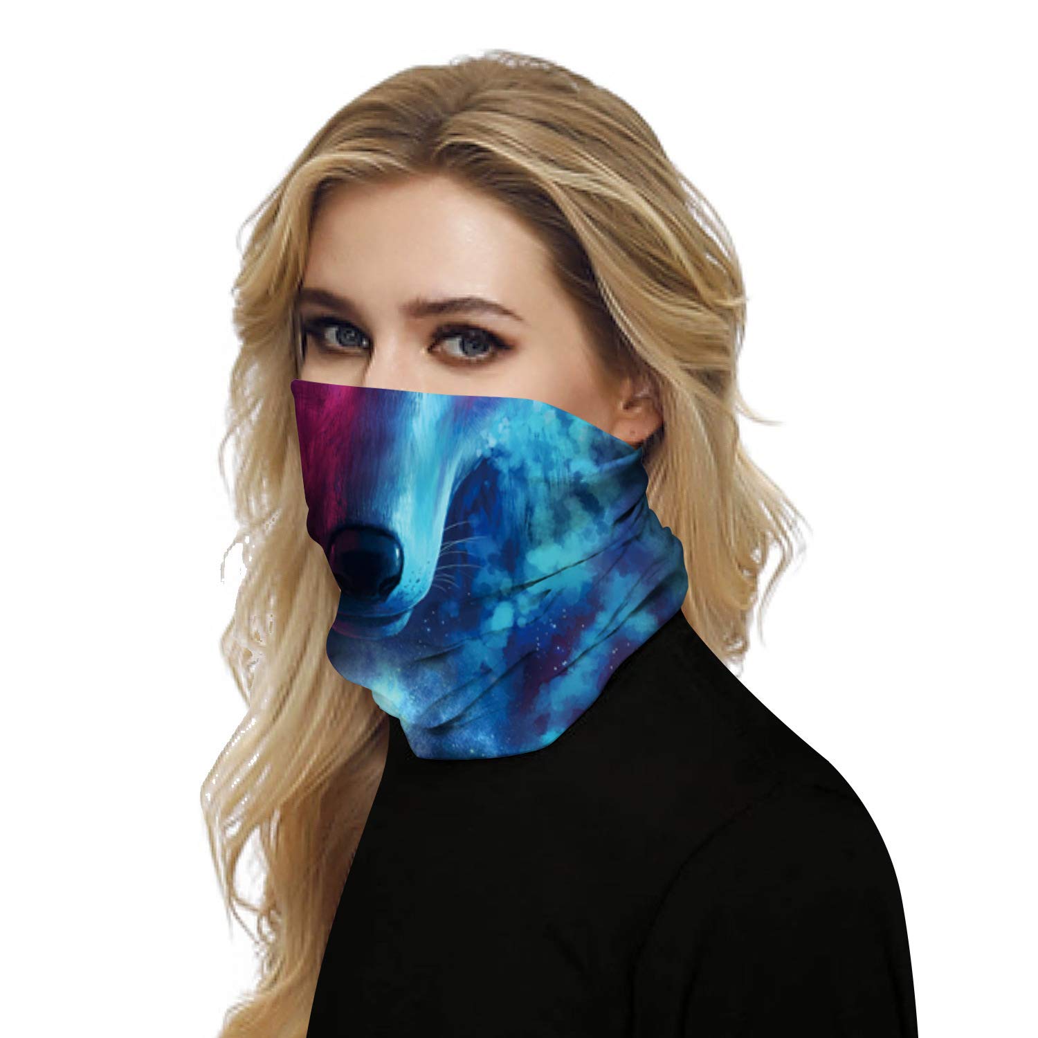 Outdoors Seamless Neck Gaiter, Headwrap, Balaclava, Helmet Liner Face Mask Star Sky Printted Bandanas for Dust (008)