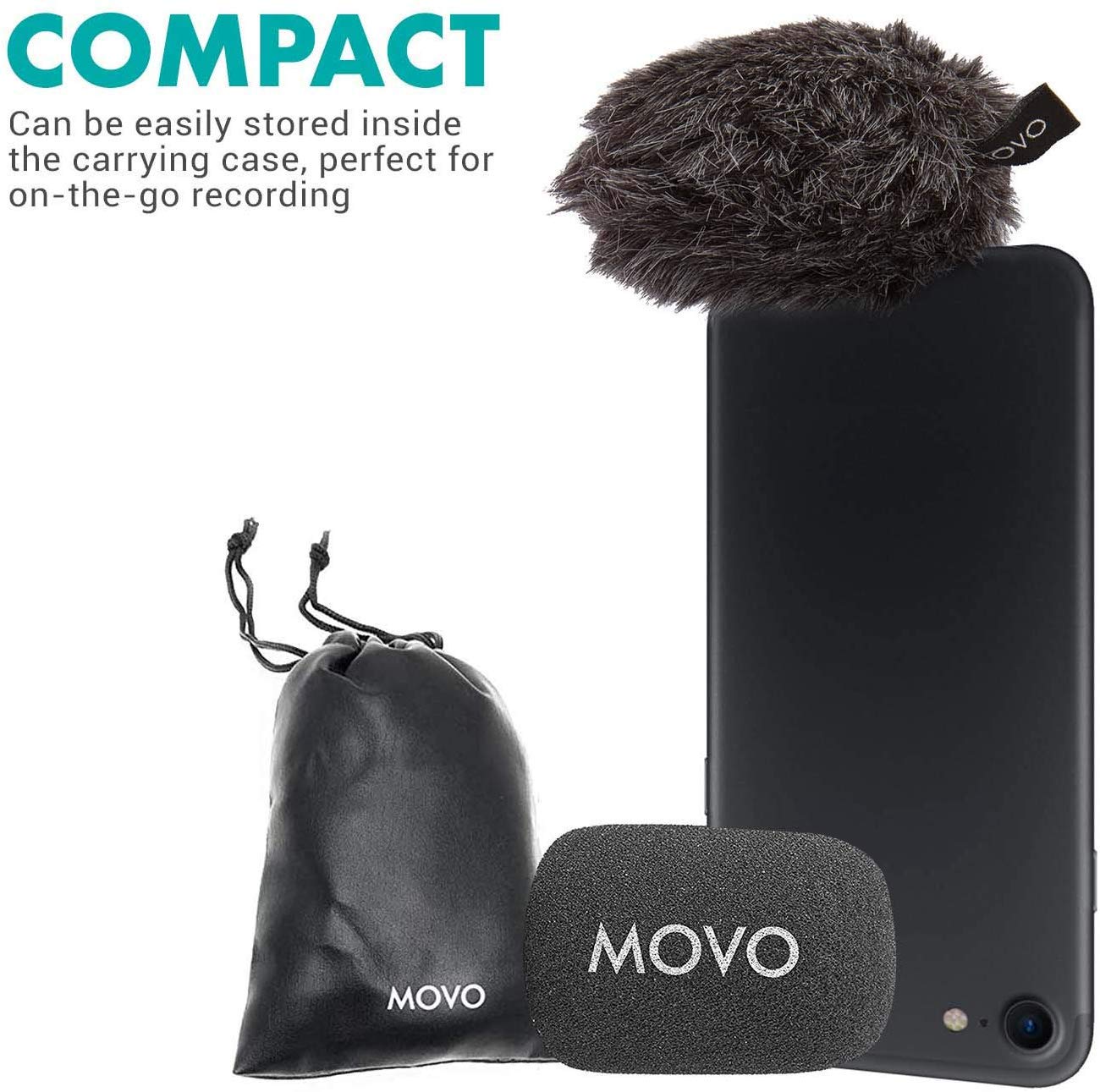 Movo LPM100 MFi Certified Lightning Directional Stereo Cardioid Microphone Compatible with iPhone, iPad, iPod, iOS Smartphones and Tablets