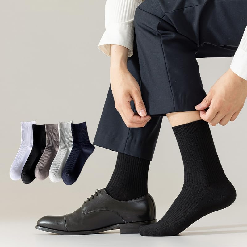StrCloud Mens Low Cut Athletic Socks Ankle Socks, Breathable and Comfortable Mens Sports Cotton Socks 5 Pairs (All Season Dark Gray)