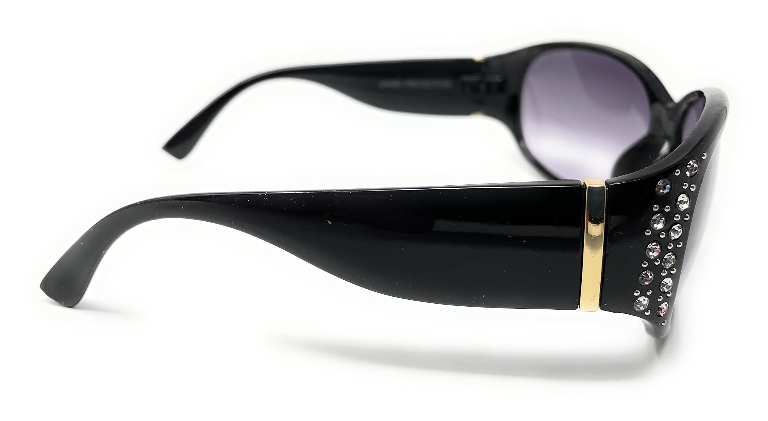 My Shades - Women's Sunglasses Designer Inspired Fashion Rhinestone Style Embellishments Wrap Around (Black, Gradient Smoke)