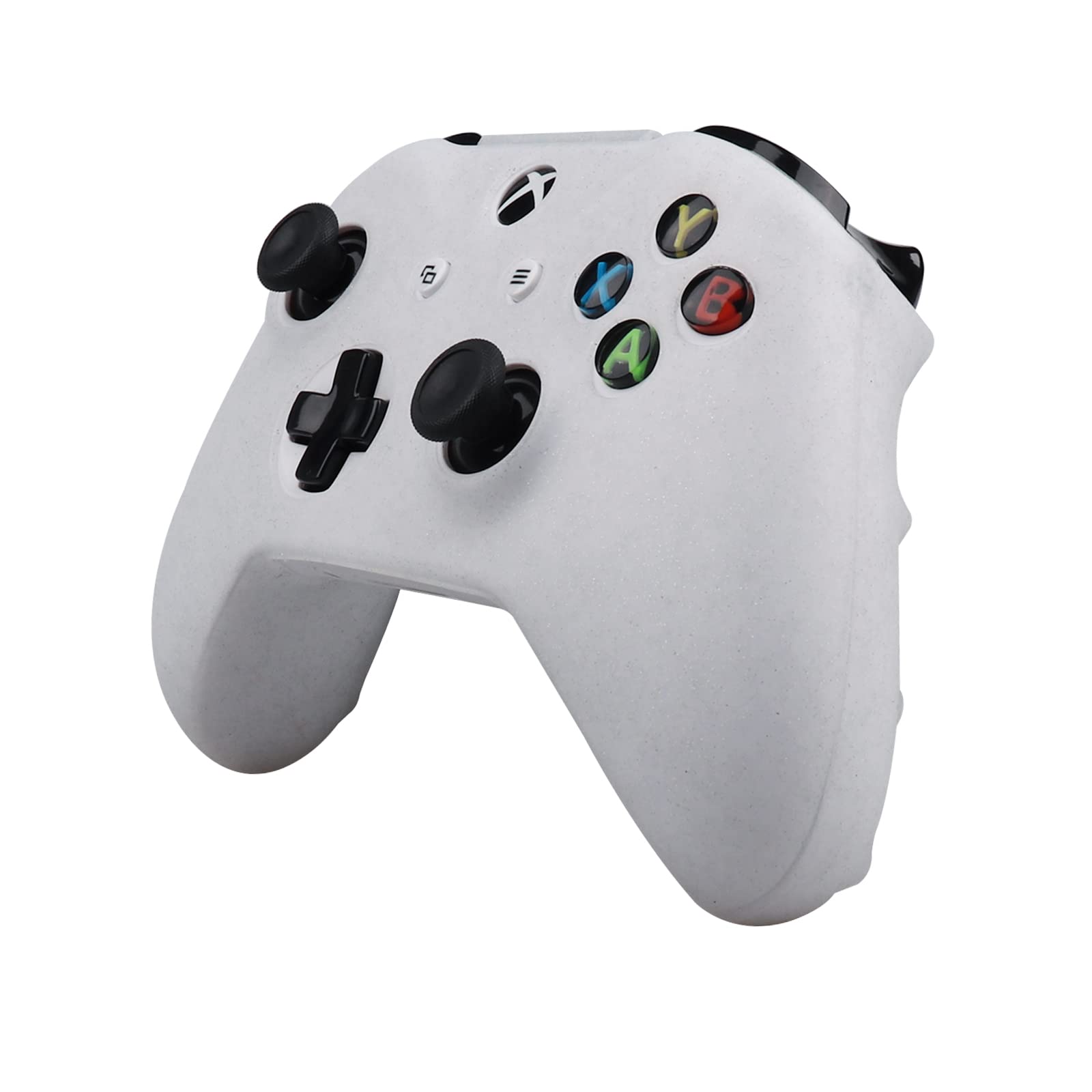 RALAN Glitter Controller Skin for Xbox One, Anti-Slip Silicone Controller Cover Protector Compatible for Xbox 1 Wireless/Wired Gamepad Joystick with 4 Thumb Grips Caps and Black Pro Thumb Grip x 8