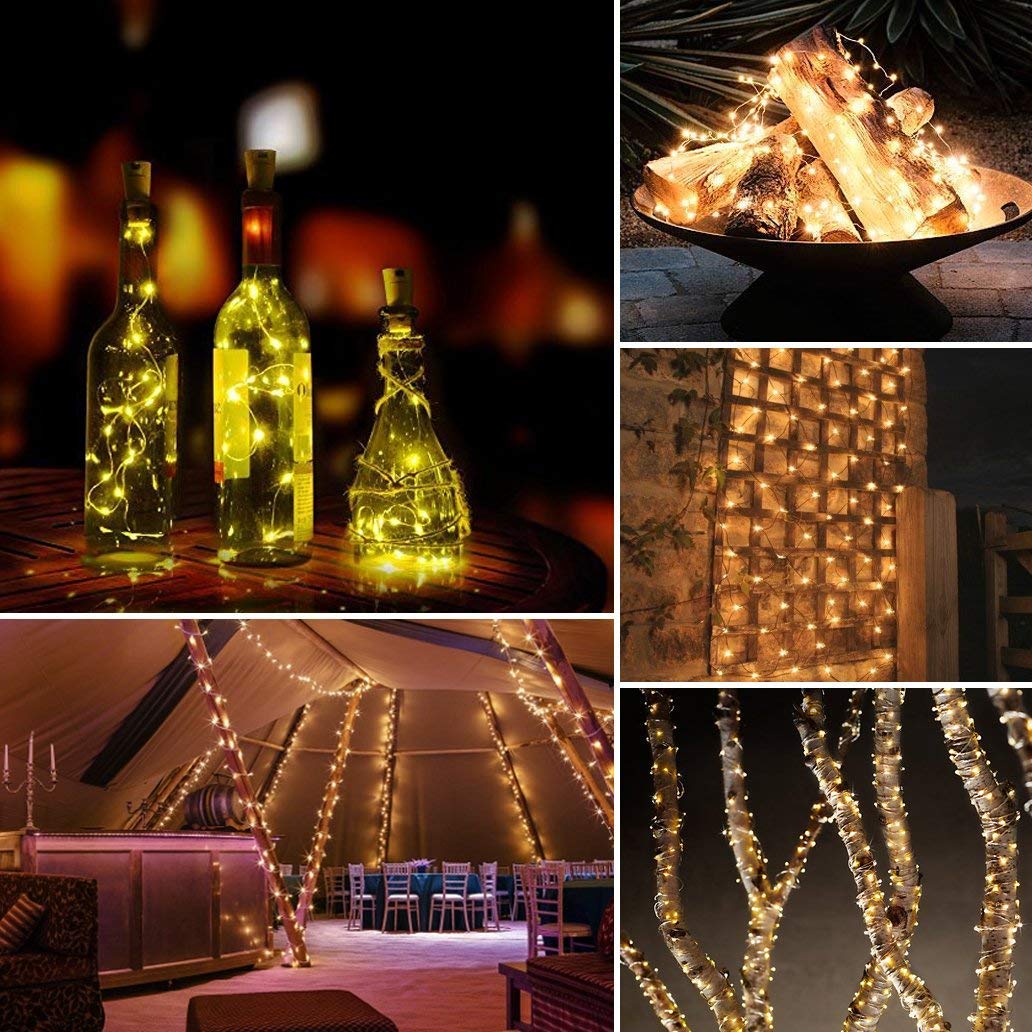 MAOKOT Solar Christmas Lights, 200 LED Solar String Lights ,72ft 8 Modes Solar Fairy Lights,Copper Wire Solar Christmas Lights for Garden Patio Party Christmas Lights(Warm White)