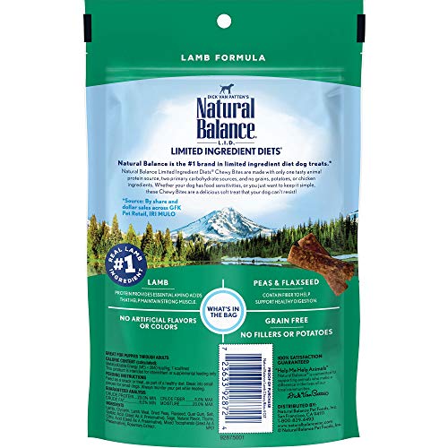 Natural Balance Limited Ingredient Chewy Bites Lamb Grain-Free Dog Treats for Dogs | 4-oz. Pouch