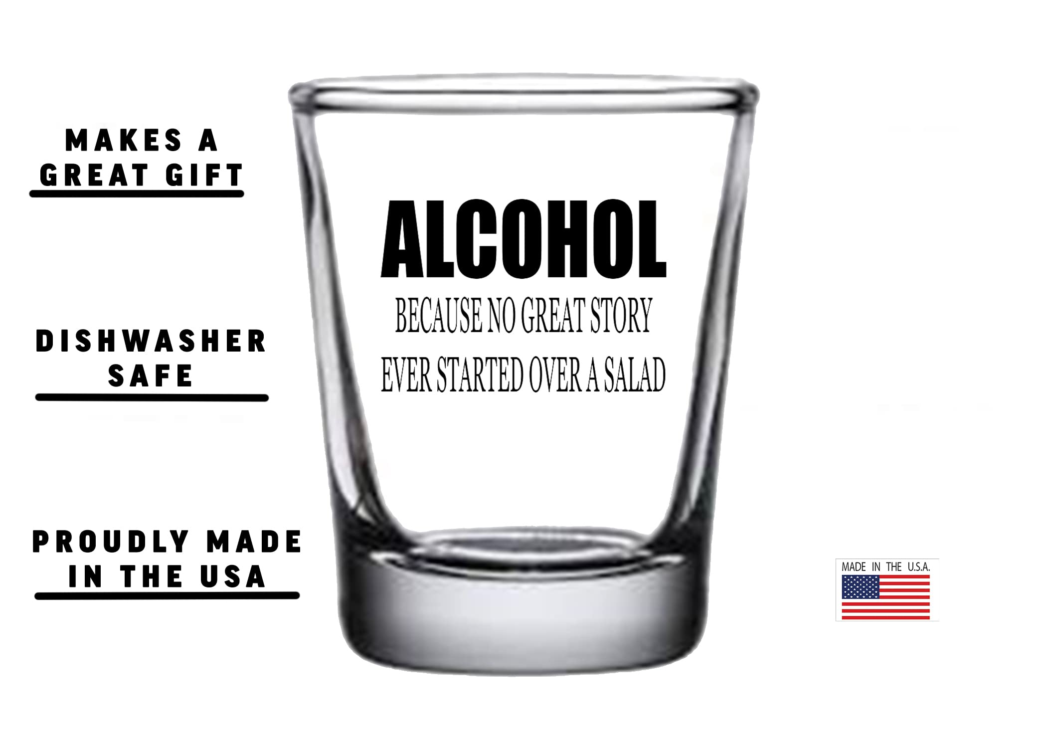 Rogue River Tactical Sarcastic Funny Shot Glass Gift Idea No Great Story Ever Started Over A Salad