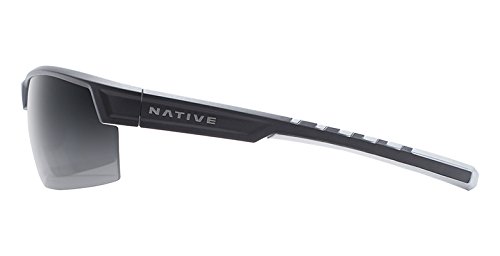 Native Eyewear Catamount Polarized Rectangular Sunglasses, Black/Tortoise/Gray, 64 mm