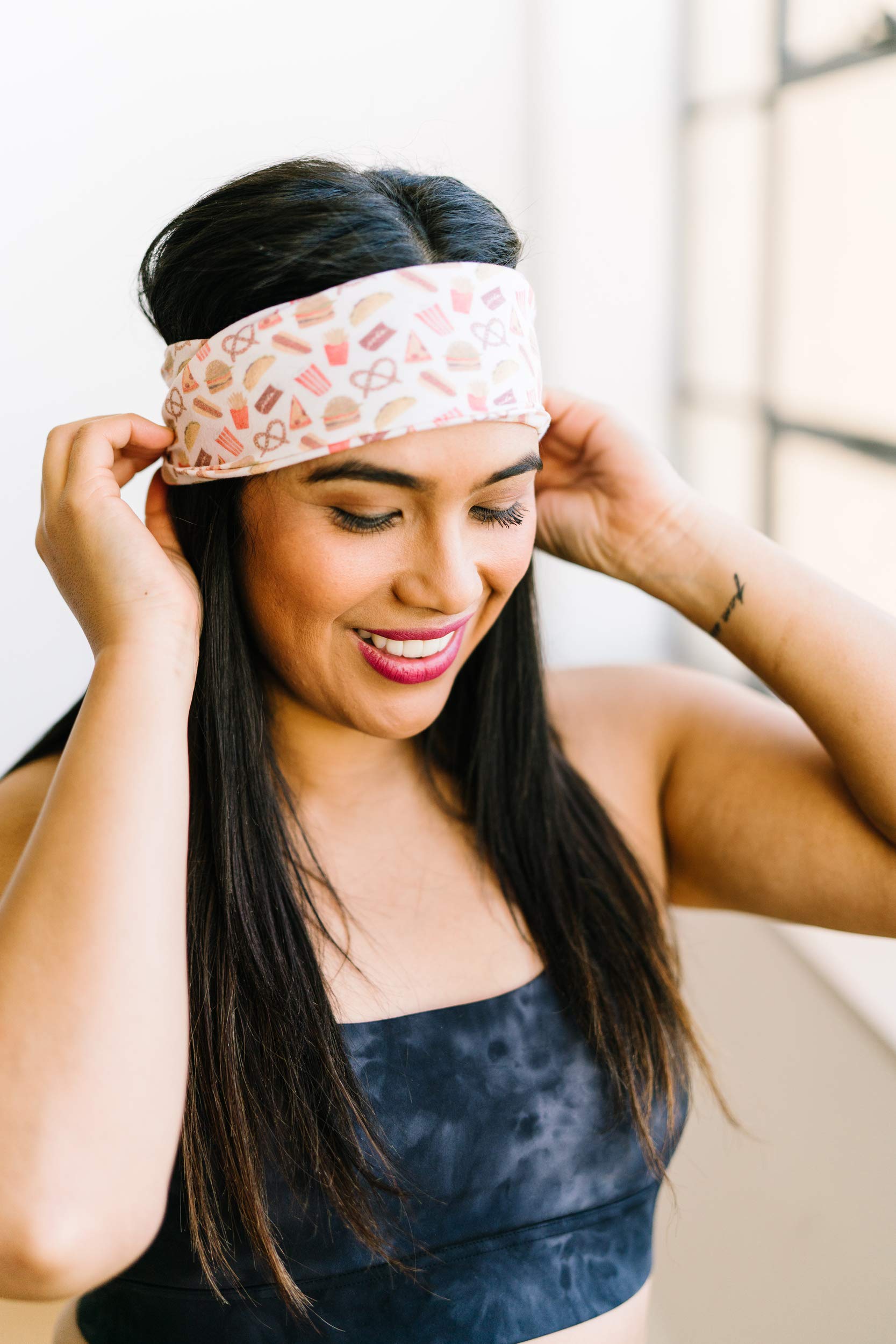 Maven Thread Workout Headbands for Women, 4" Thick Non Slip Wide Sweatbands, 2 Pack, Black, Yoga, Exercise, Running, One Size