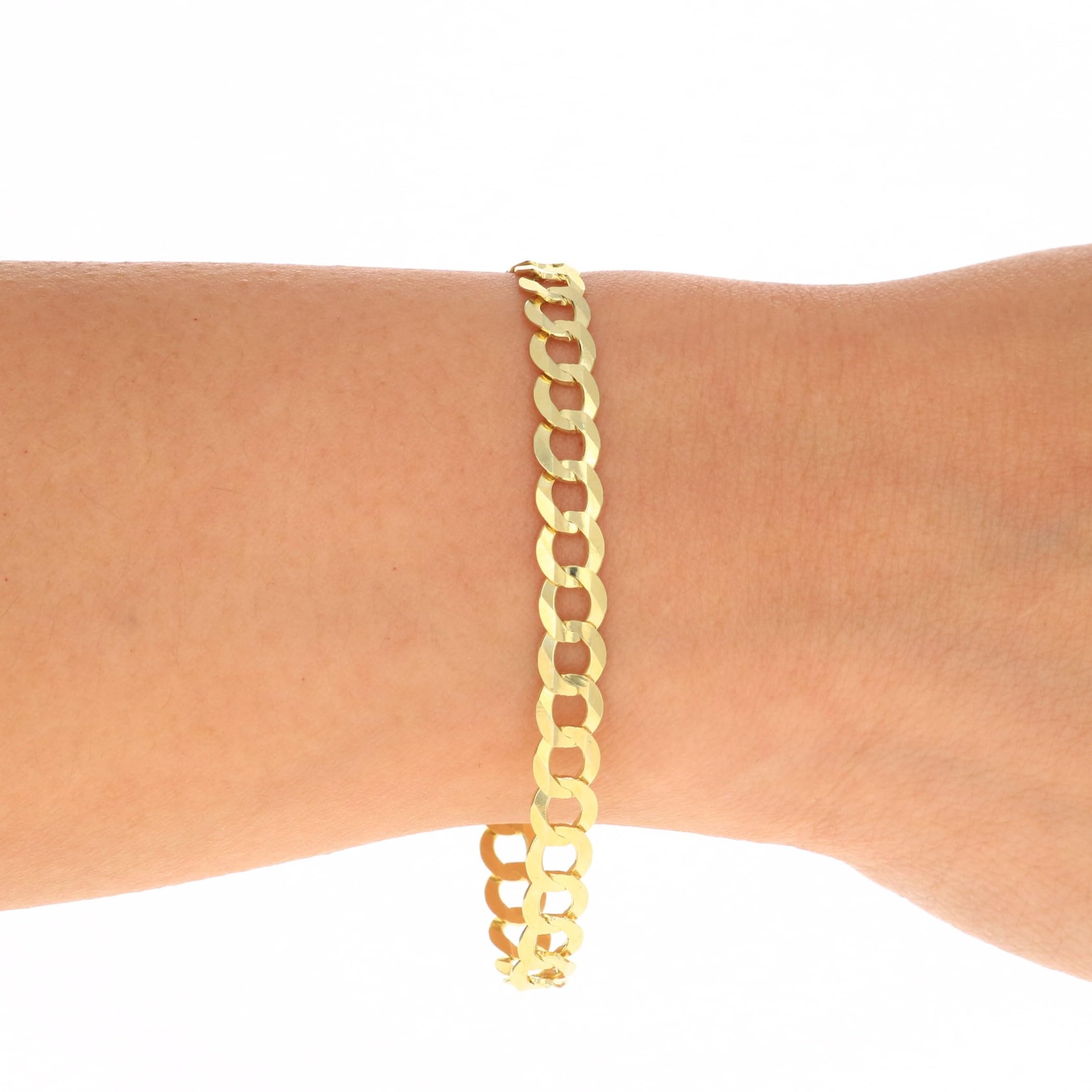 Nuragold 14k Yellow Gold 6mm Solid Cuban Curb Link Chain Bracelet, Mens Womens Jewelry 7" 7.5" 8" 8.5" 9"
