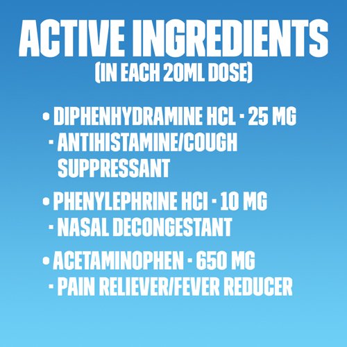 Mucinex Fast-Max Adult Nighttime Cold and Flu Liquid, 6 Ounce (Pack of 4)