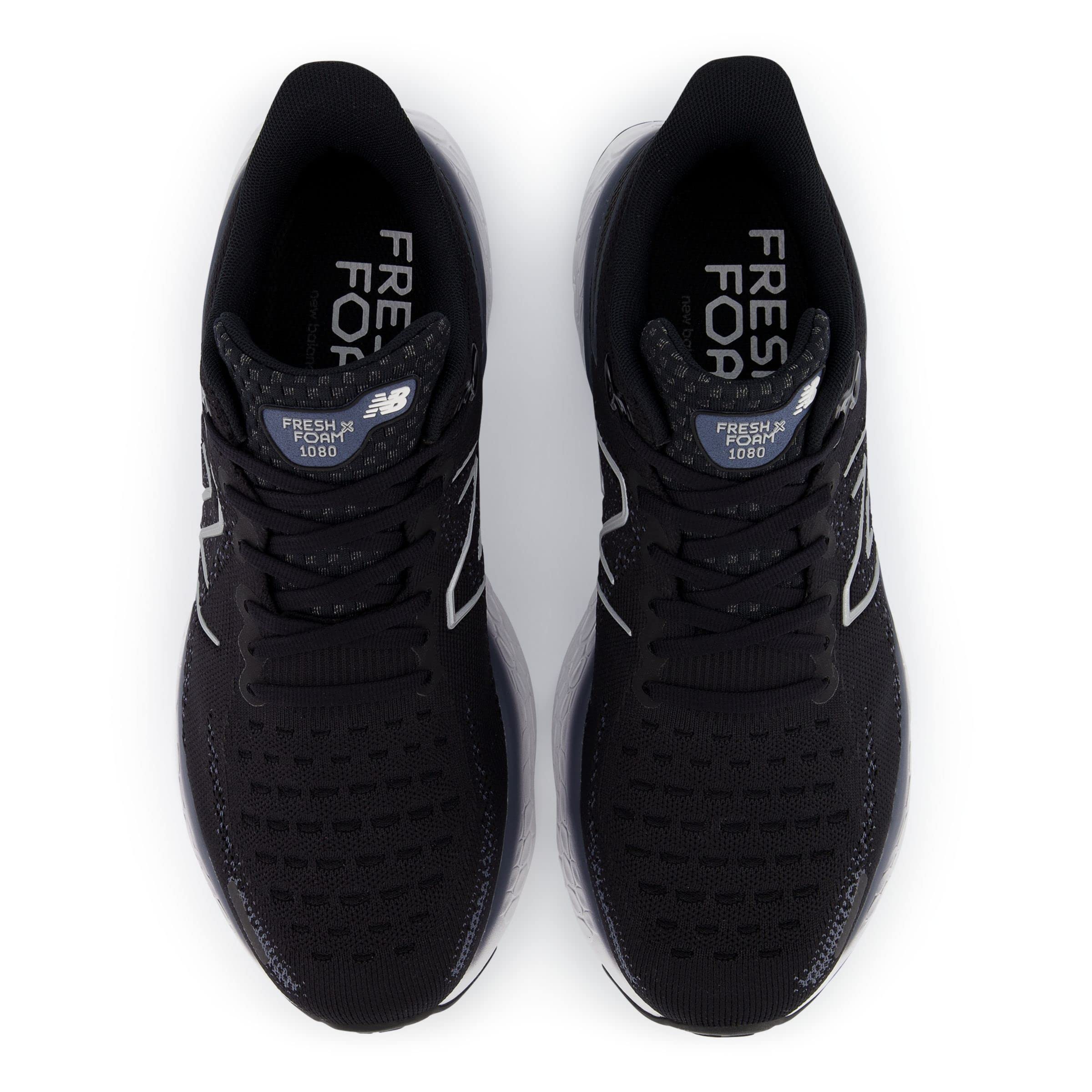 New Balance Men's Fresh Foam X 1080 V12 Running Shoe, Black/Thunder/White, 9.5 Wide