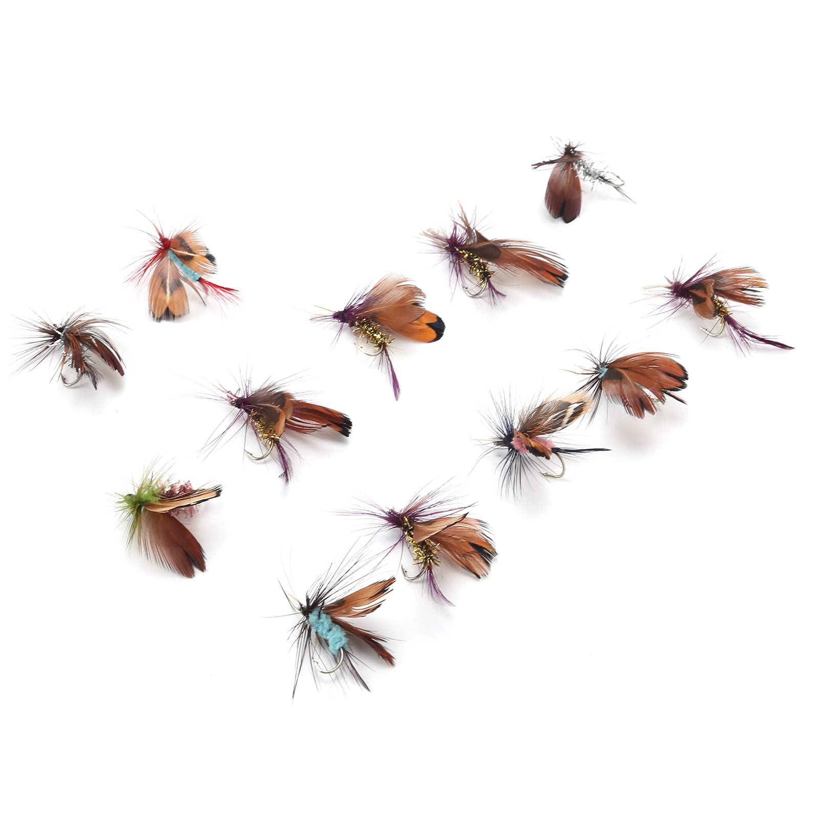 Vifemify 12 Carbon Steel Fly Fishing Lures simulate Moths Butterflies Insects Flying Lures Fishing Tools Sturdy and Durable