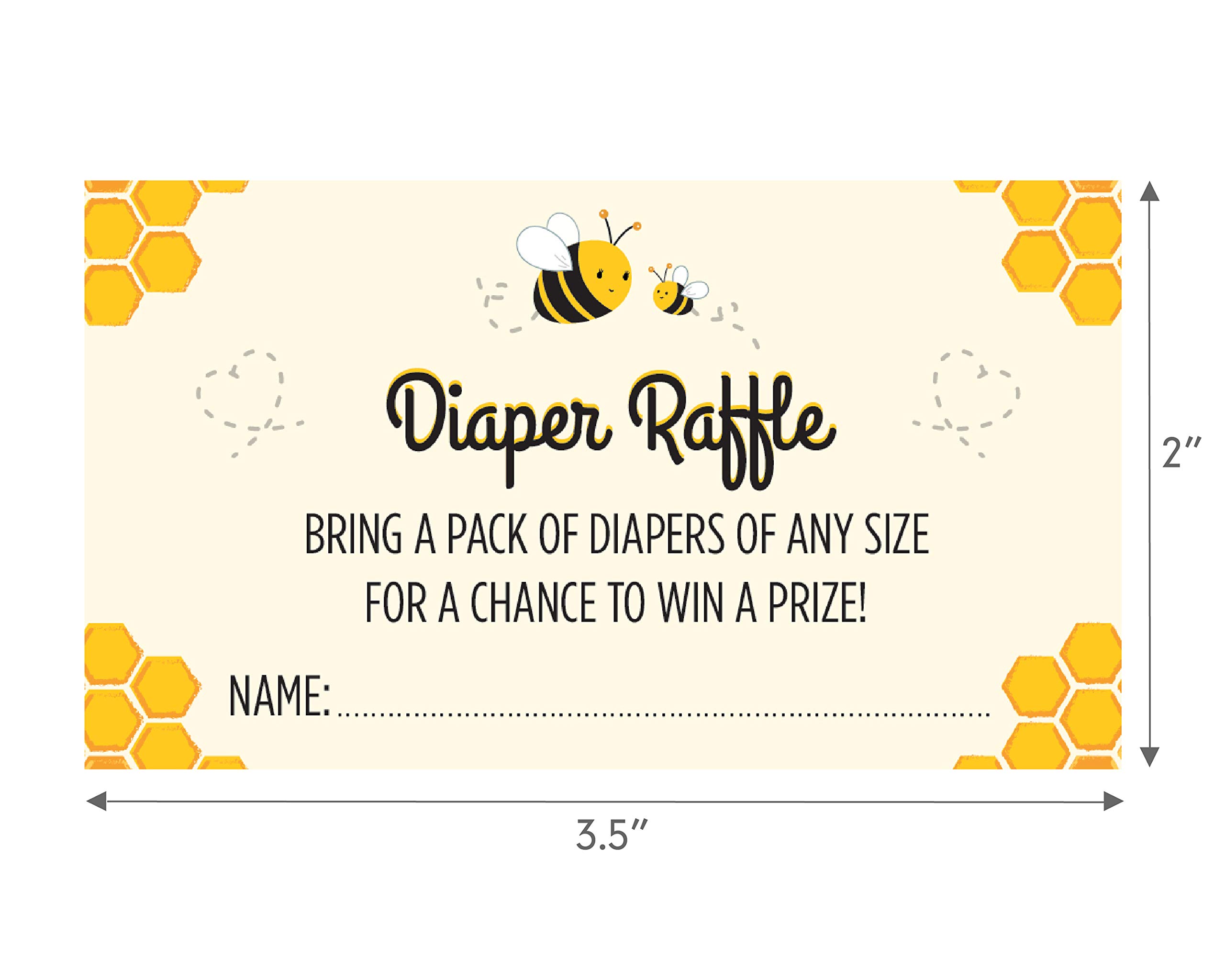 Mommy-to-Bee Diaper Raffle Cards - 24 Count - Bee Theme Baby Shower Game