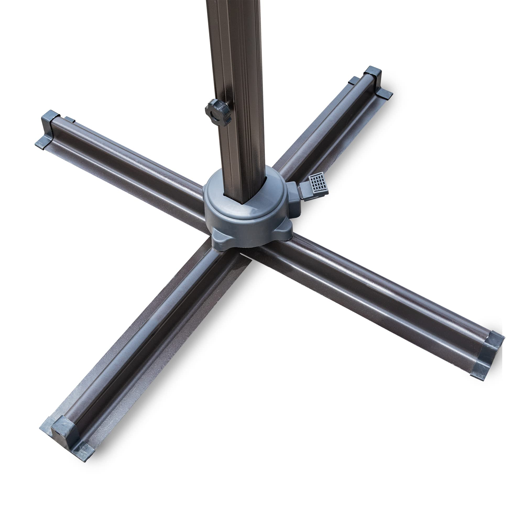 Mapleleaf Rectangular Patio Umbrella 10 Ft Offset Hanging Market Umbrella Cantilever Umbrella 360-Degree Rotatable with Cross Base for Patio Backyard and Swimming Pool（medium gray）