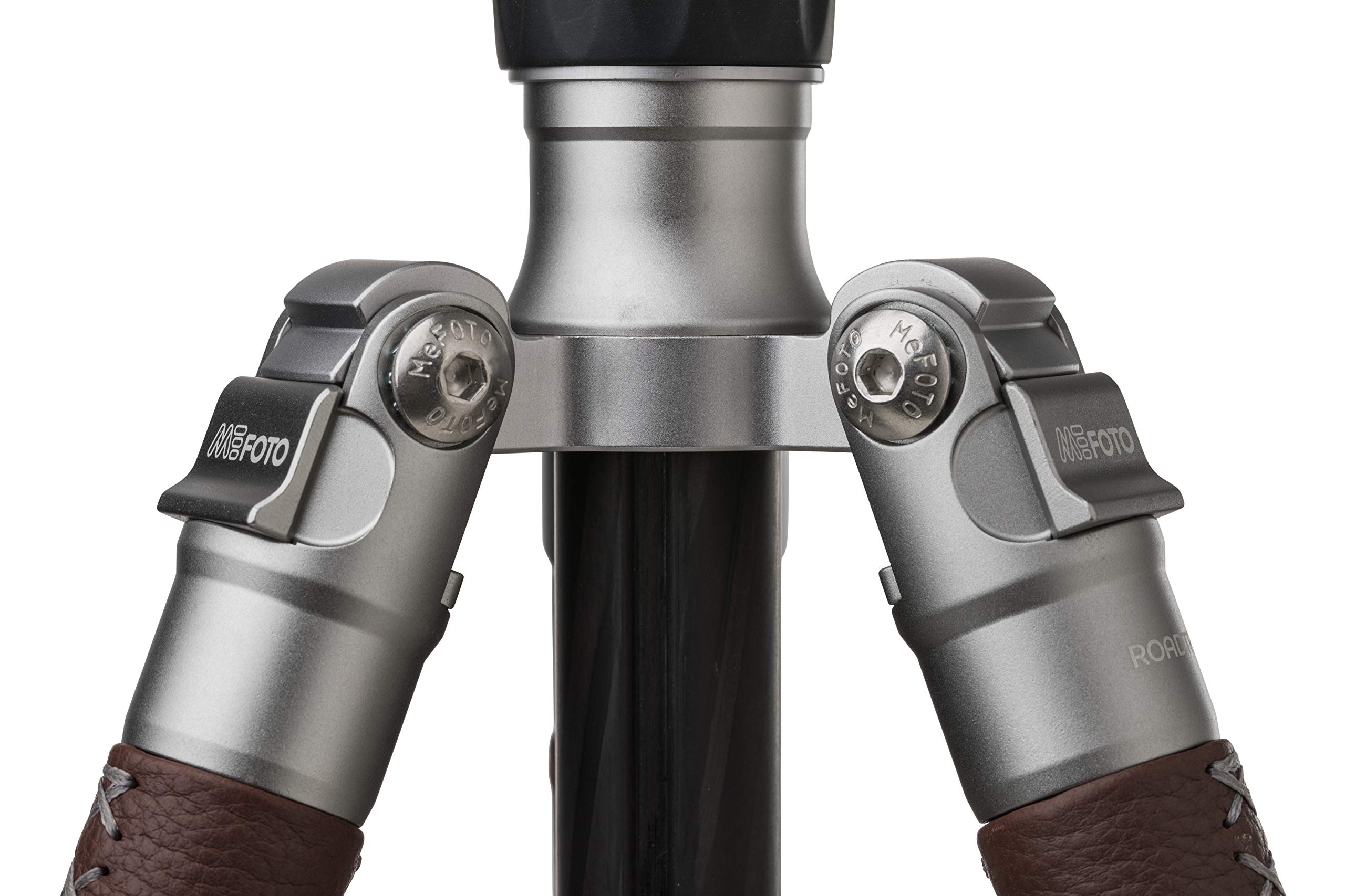 MeFoto RoadTrip Classic CF Leather Edition Lightweight 61.6" Carbon Fiber Tripod/Monopod, w/Case, Twist Locks, Dual Action Ballhead w/Arca Swiss Plate - Titanium (C1350Q1TL)