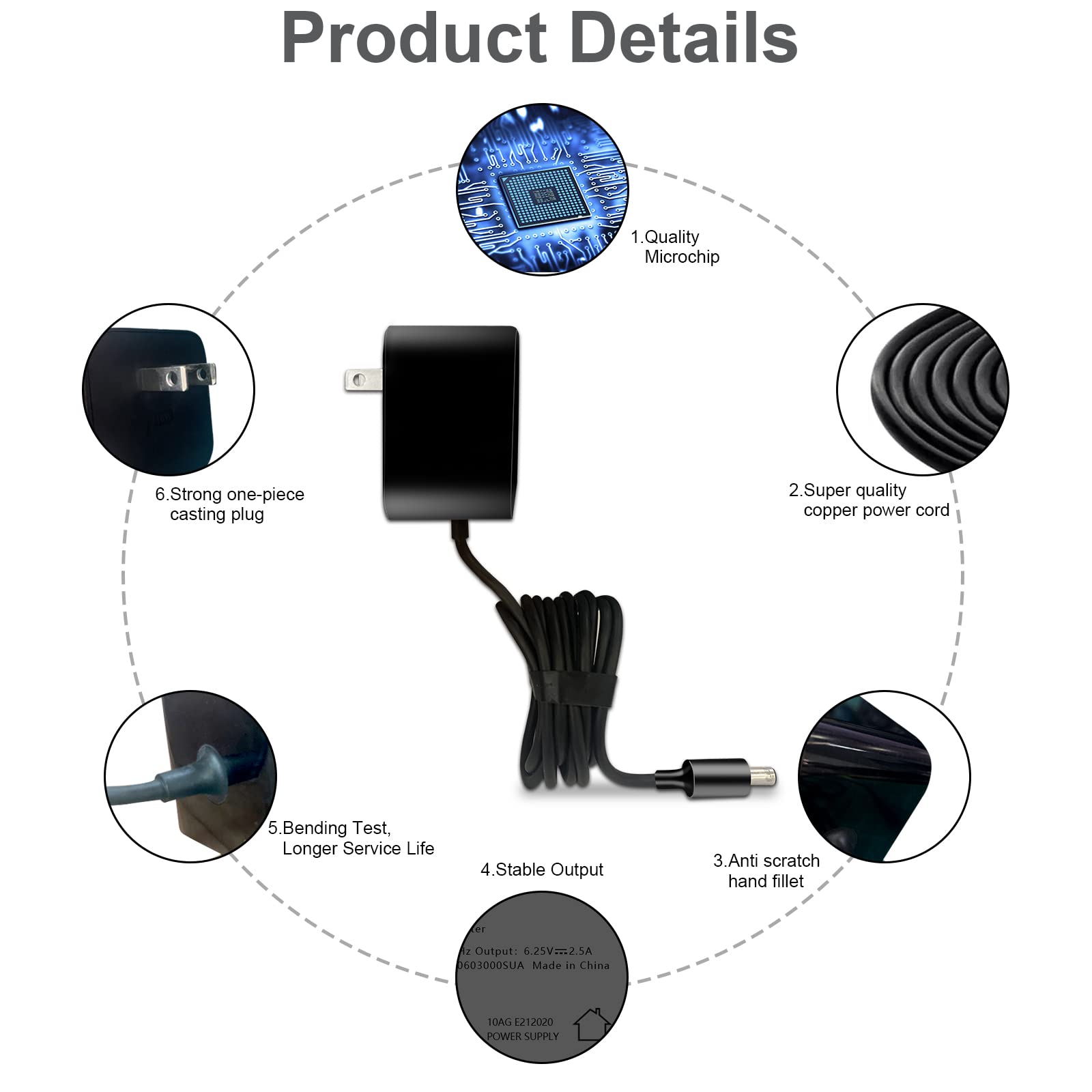 ZTTXL 16W Power Adapter AC DC Adapter Replacement for Fire TV CL1130,Digital HD Streaming Media Player Fire TV Box 1st Generation Power Supply Switching Charger Plug Cord, 5 Ft AC Adapter Power Cord
