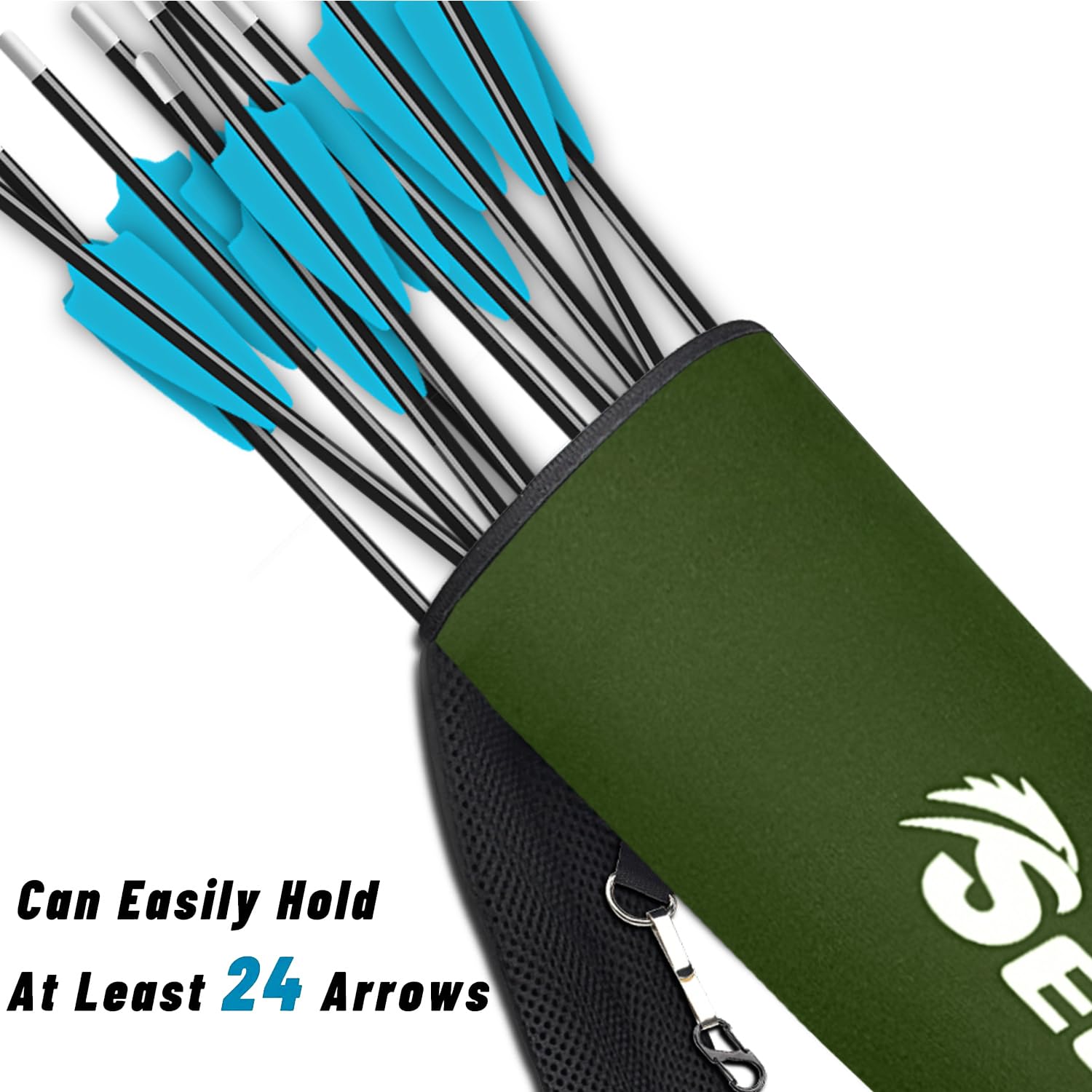 Seektop Archery Back Arrow Quiver Holder, Adjustable Foldable Archery Quivers for Arrows Bow Hunting and Target Practicing for Youth Adults (Camouflage)