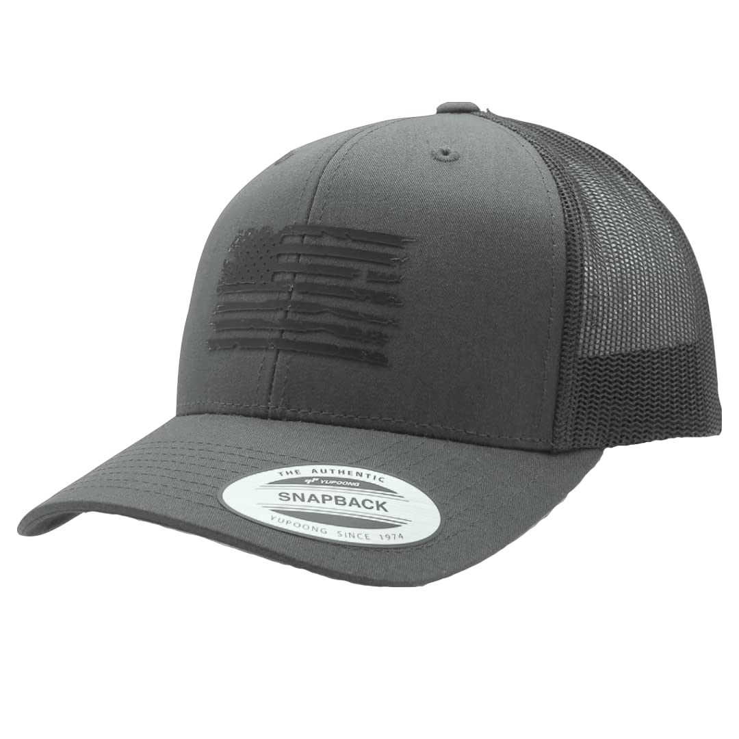 The Pride American Flag Patch Hat Premium 3D Patch Trucker Baseball Snapback(US6606BK-US Flag)