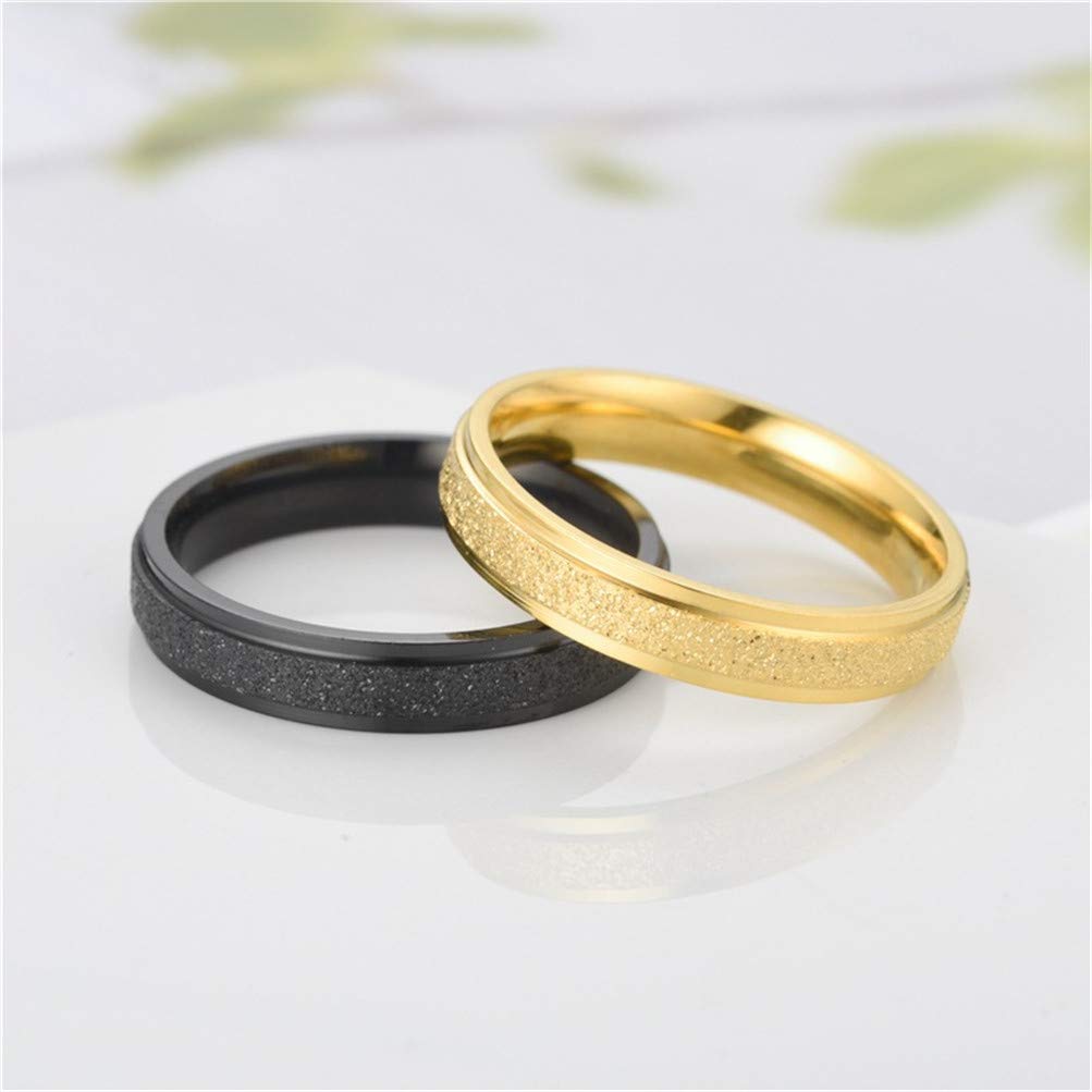 PAURO Unisex Stainless Steel Matte Finished Ring Engagement Promise Wedding Band 4MM Gold Size 10