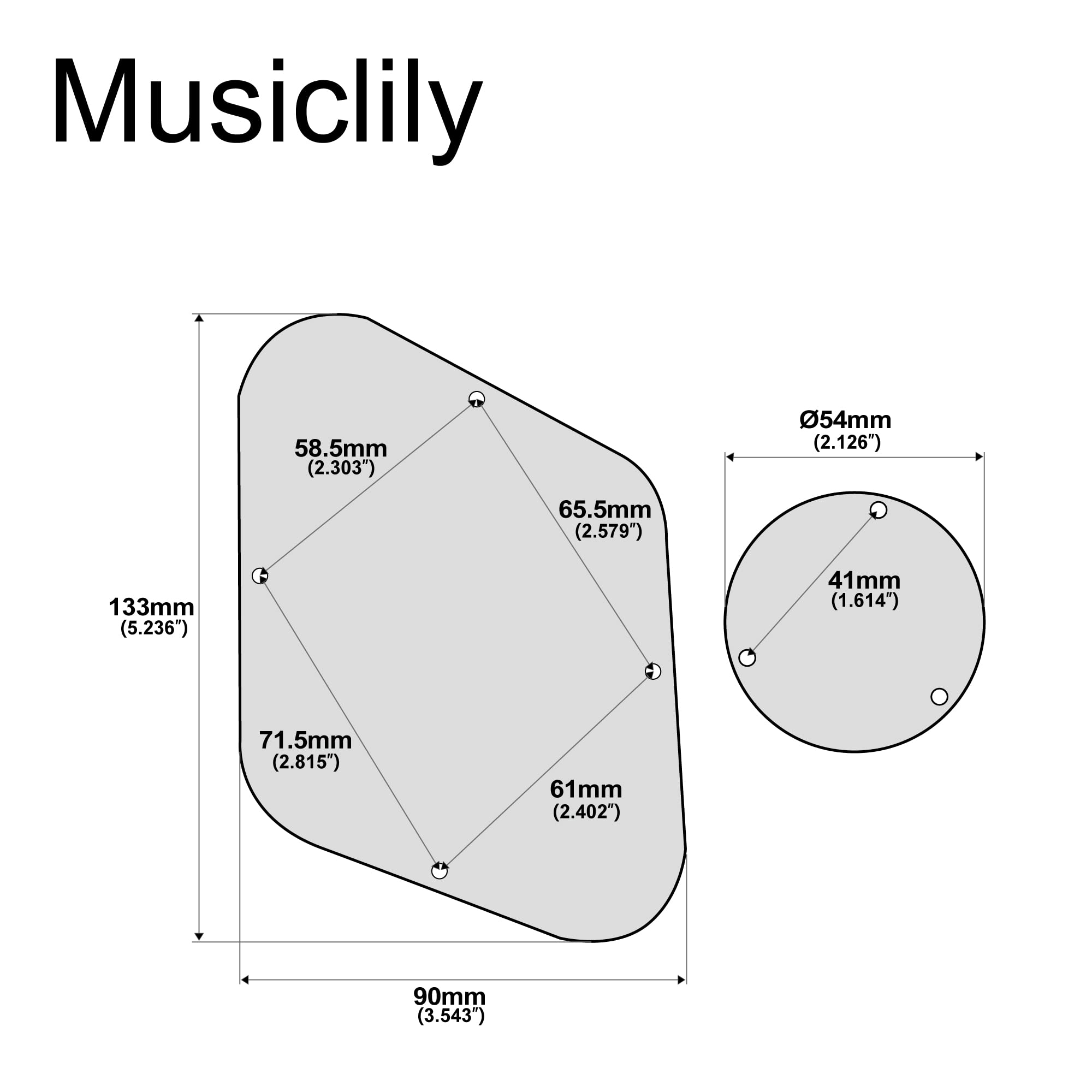 Musiclily Pro LP Control Back Plate and Switch Plate Cavity Cover for China Made Epiphone Les Paul Standard, 1Ply Cream