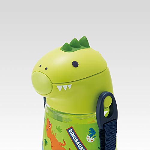 Skater PSHC4DK-A Dinosaurus Die-Cut Bottle with Straw, 14.2 fl oz (420 ml)