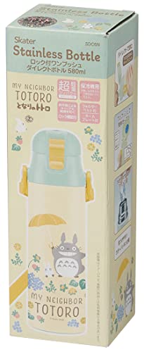 Skater SDC6N-A My Neighbor Totoro Sanpomichi Ghibli Children's Stainless Steel Water Bottle, Direct Drinking 20.9 fl oz (580 ml)