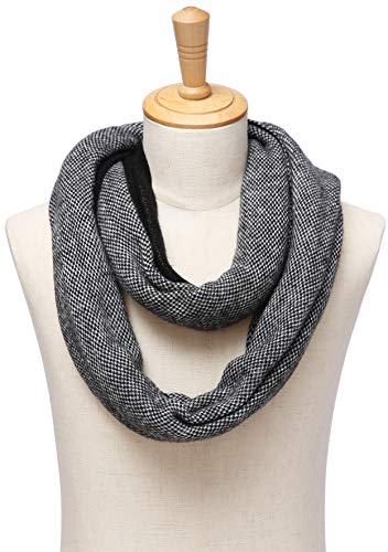 Mio Marino Mens Premium Winter Scarf, Soft Knit Scarves - Black & White - One Size