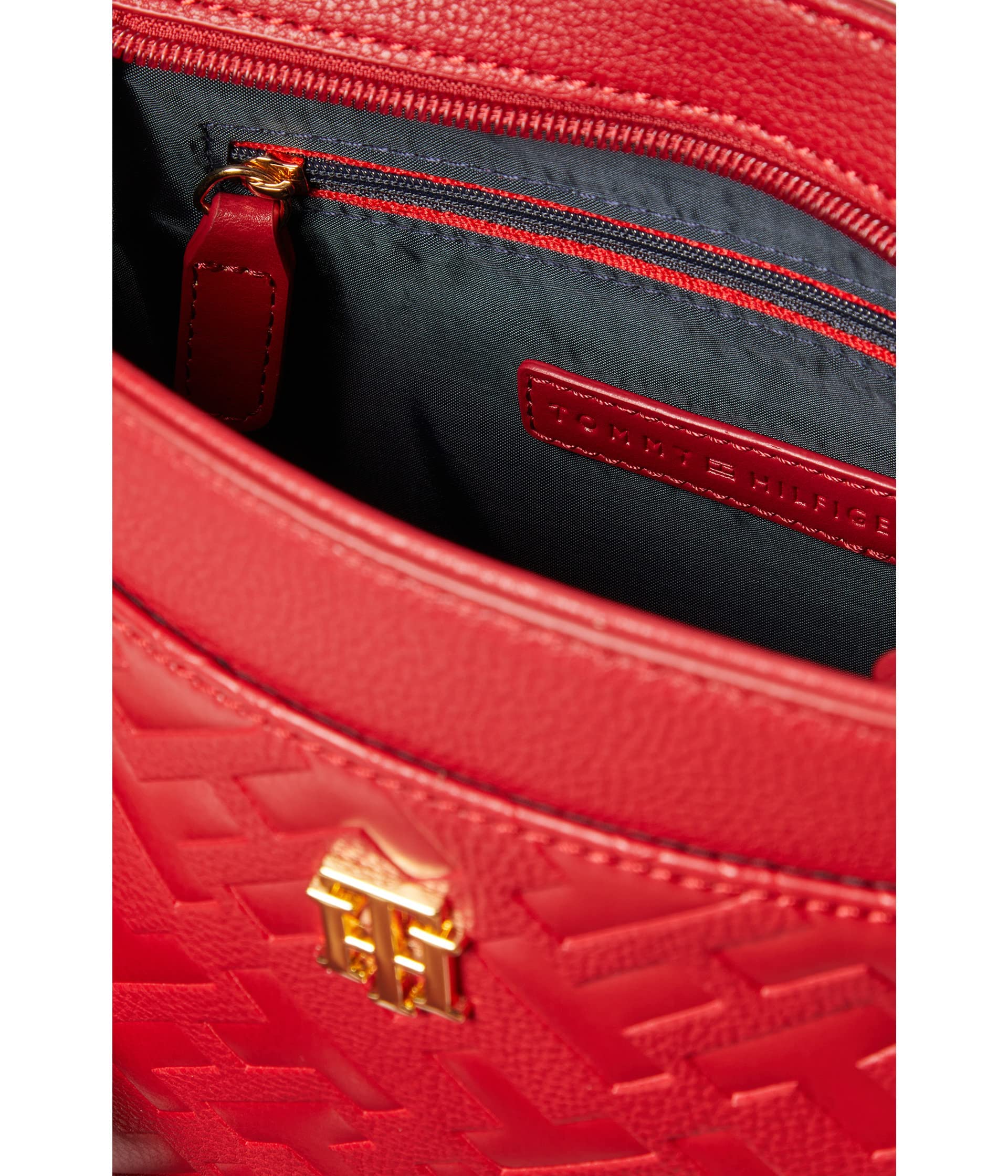 Tommy Hilfiger Antonella II Crossbody Bias Embossed PVC Tommy Red One Size