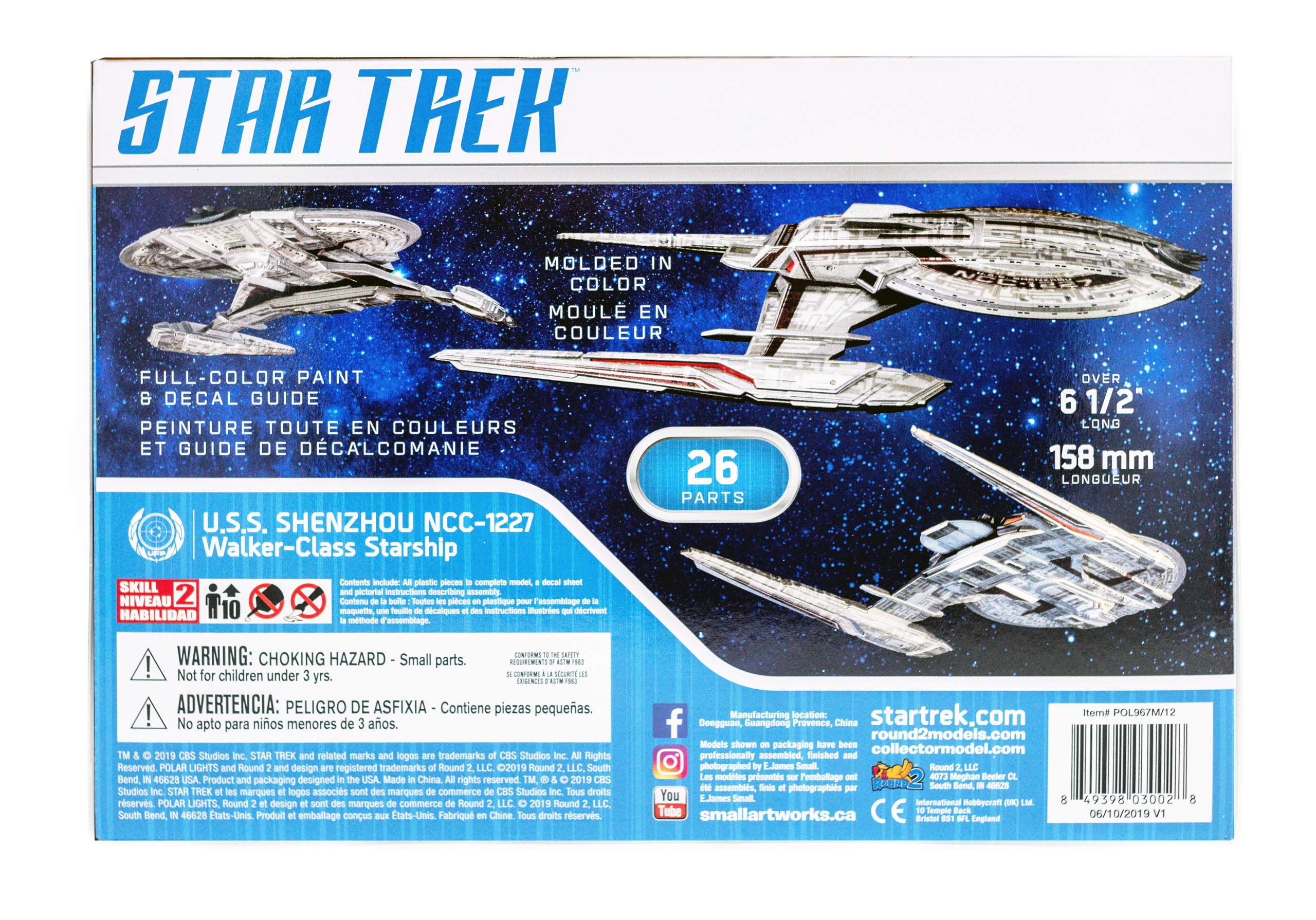 Polar Lights Star Trek Discovery USS Shenzhou - 1/2500 Scale Snap Assembly Plastic Model Kit - Buildable Vintage Spacheship for Kids and Adults