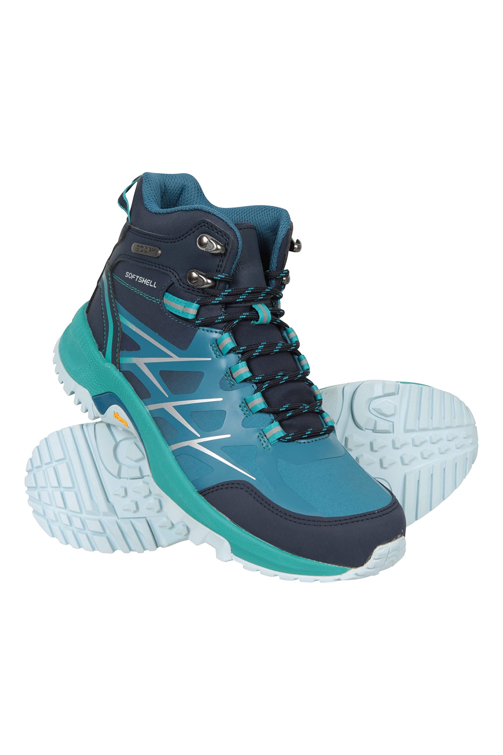 Mountain Warehouse Rockies Extreme Womens Waterproof Vibram Walking Boots Blue Womens Shoe Size 7 US