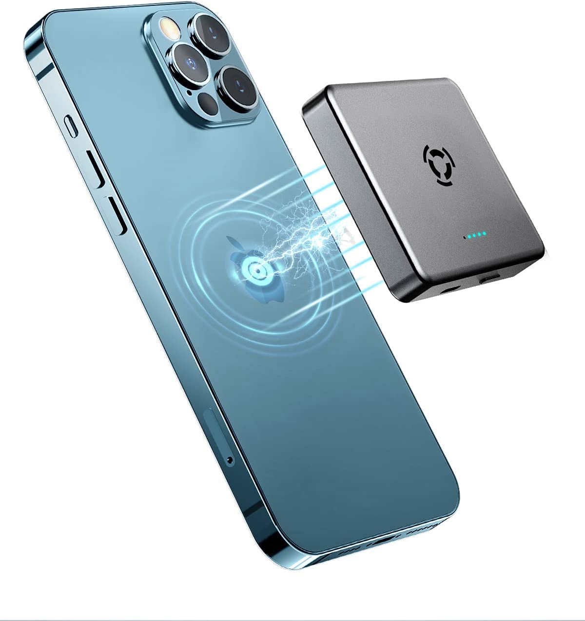 zukakii 5000mah Magnetic Power Bank, Wireless Portable Charger 20W Type-C PD Fast Charging, Battery Pack Compatible with iPhone 14/13Pro/Max/Min