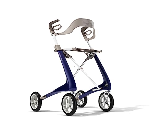 Medline byACRE Ultralight Carbon Fiber Rollator with Backrest, Blue
