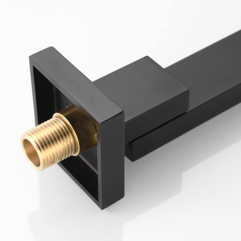 Wall Mount Tub Faucet with Extra Long Tub Spout,Single Handle Tub Filler Faucet with Brass Rough-in Valve,Matte Black