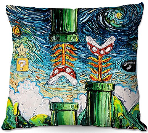 Made in USA Outdoor Patio Couch Quantity 1 Throw Pillows from DiaNoche Designs by Aja Ann Van Gogh Super Mario Bros BBQ Outdoor Ideas