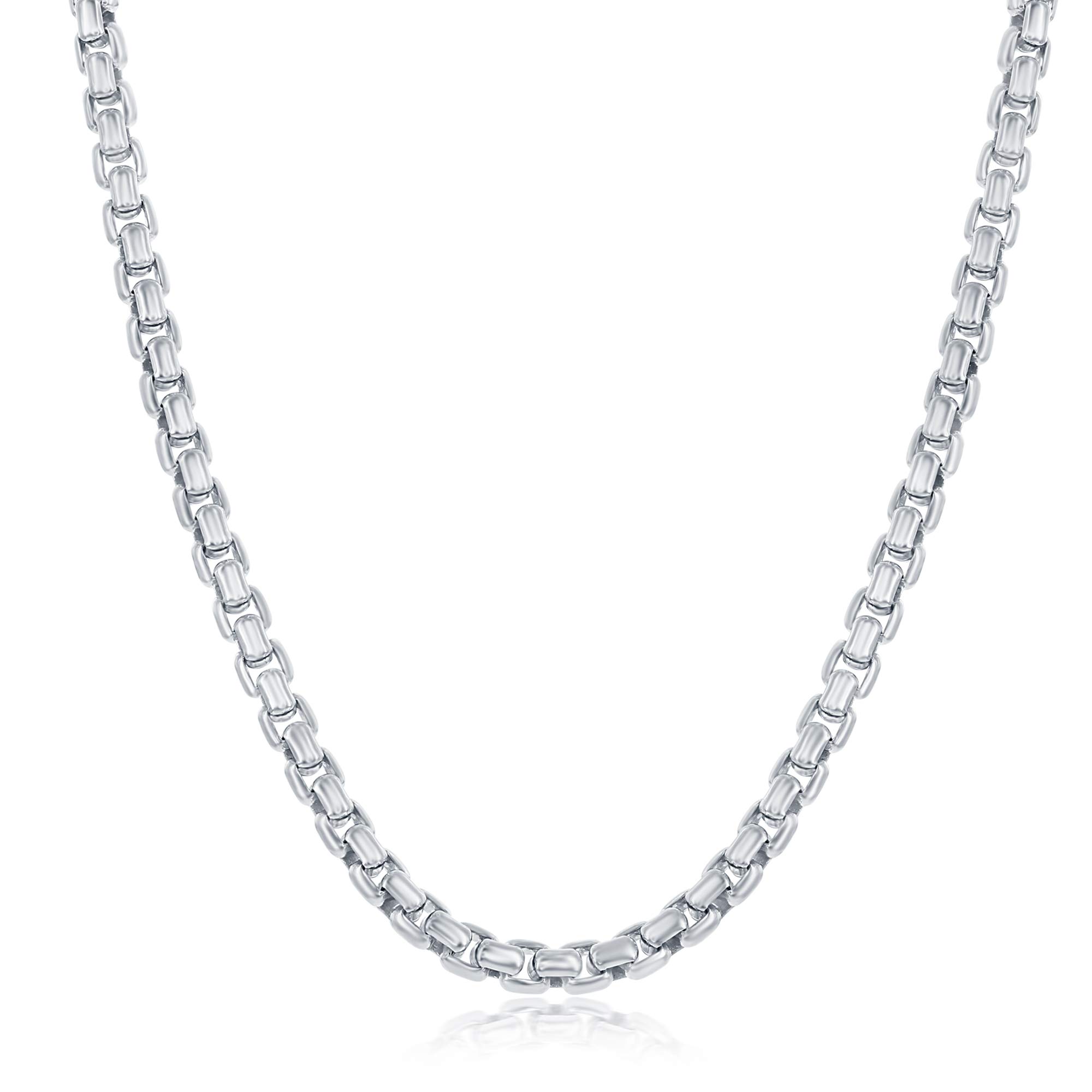 NYC Sterling Unisex Solid Italian 3mm Round Box Chain in Sterling Silver (18")