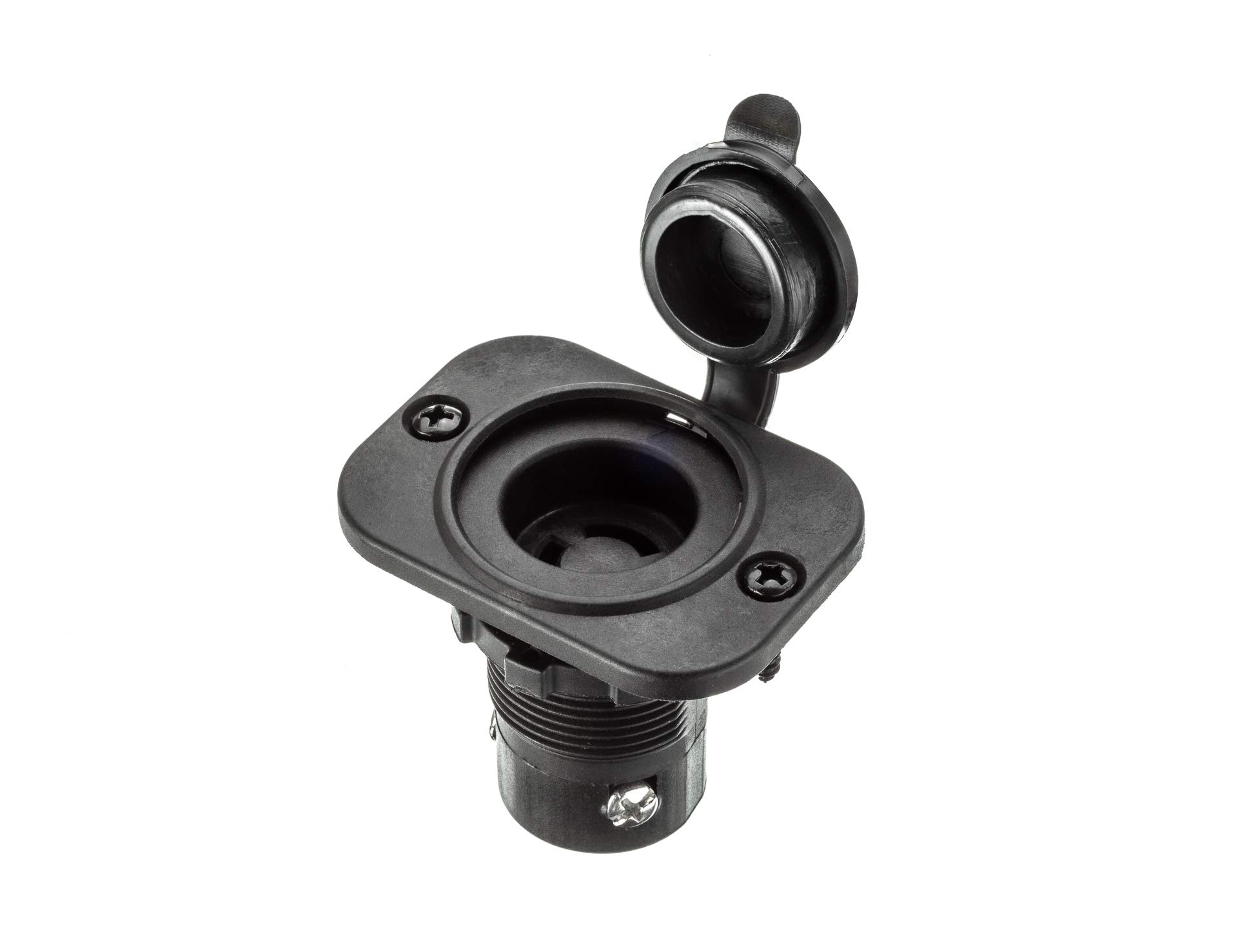 MotorGuide 8M0092066 Trolling Motor Receptacle β for 10-Gauge and 8-Gauge Wire, with Composite Mounting Plate, Black