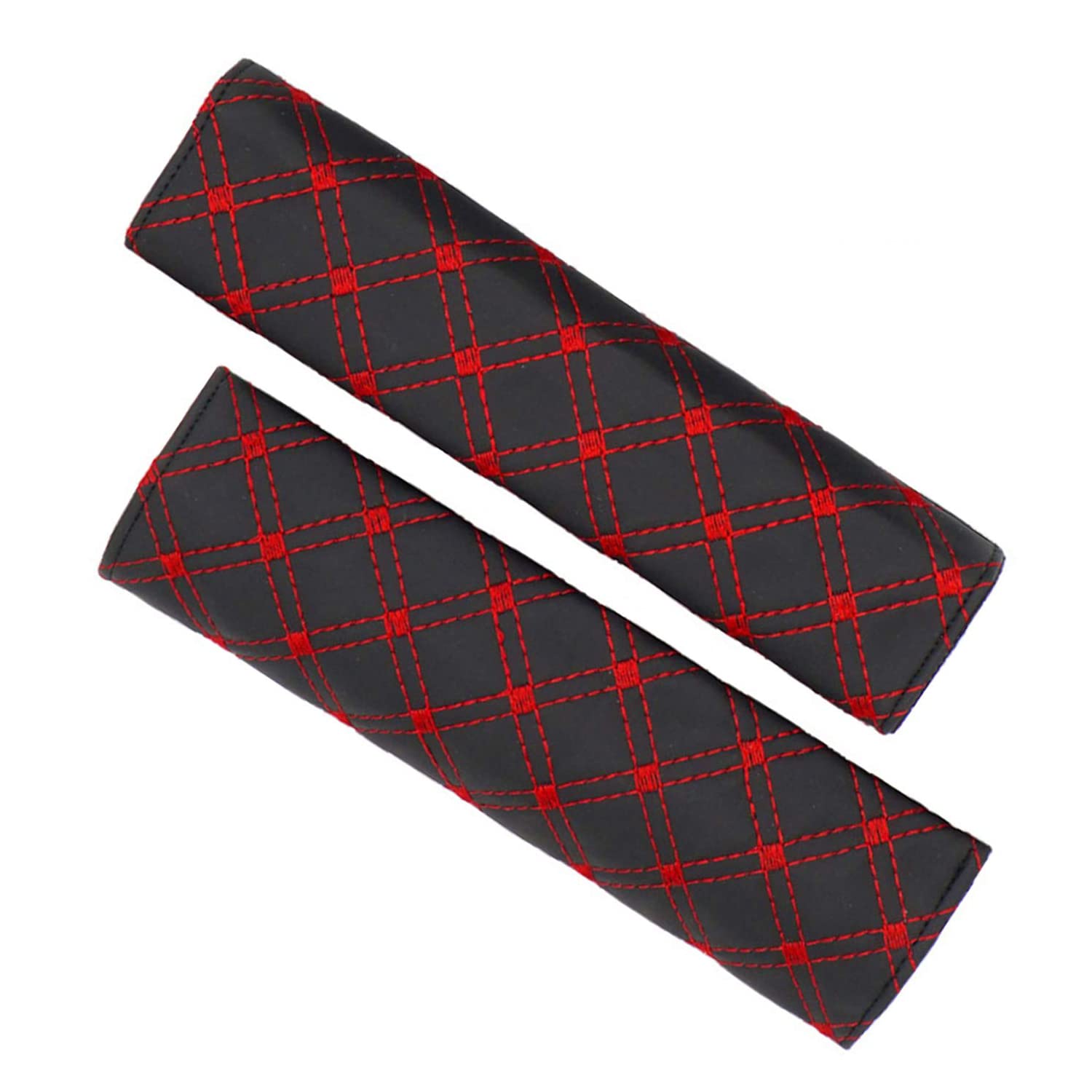 Monrand 2Pcs Universal Car Seat Belt Pad,Soft Car Safety Seat Belt Strap Shoulder Pad for Adults Kids (Red)