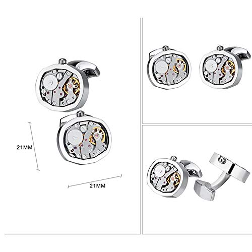 Small Movement Cufflinks for Mens Shirt Cuff Buttons Oval Cuff Links Jewelry Design (Color : Gold) (Gold b)